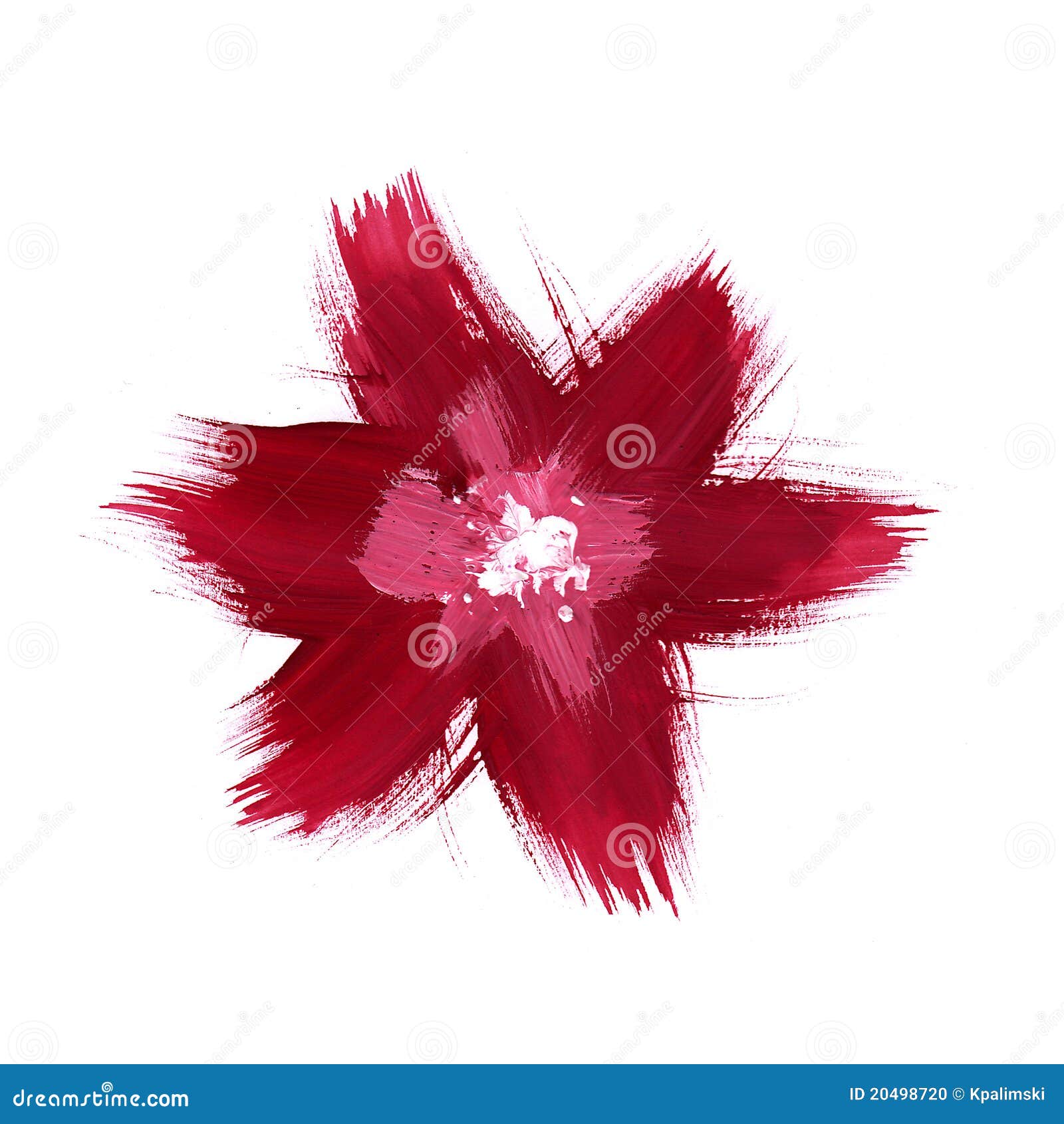 Red Flower Abstract Brush Paint Sketch Stock Illustration ...