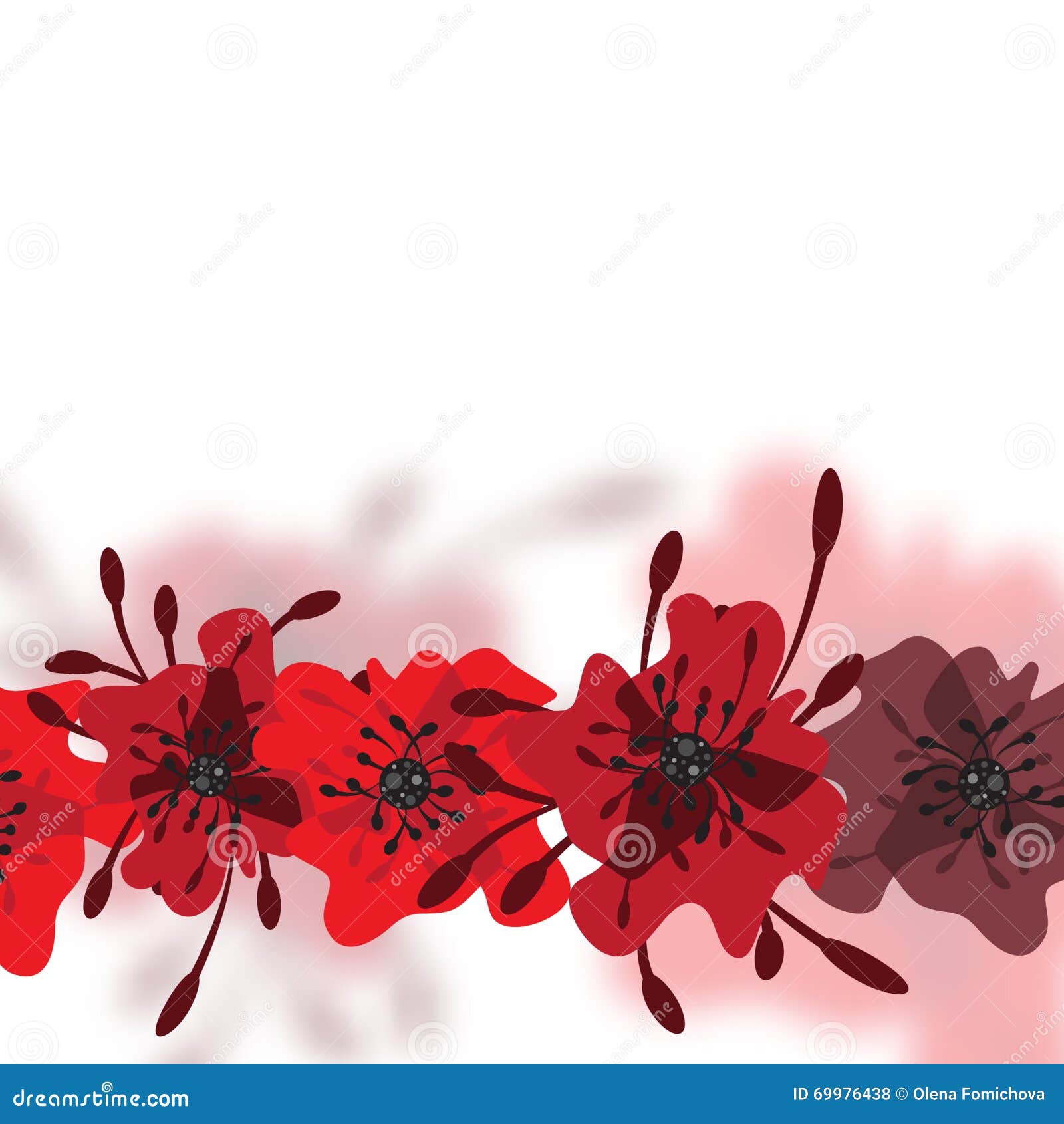Red flower background stock vector. Illustration of cute - 69976438
