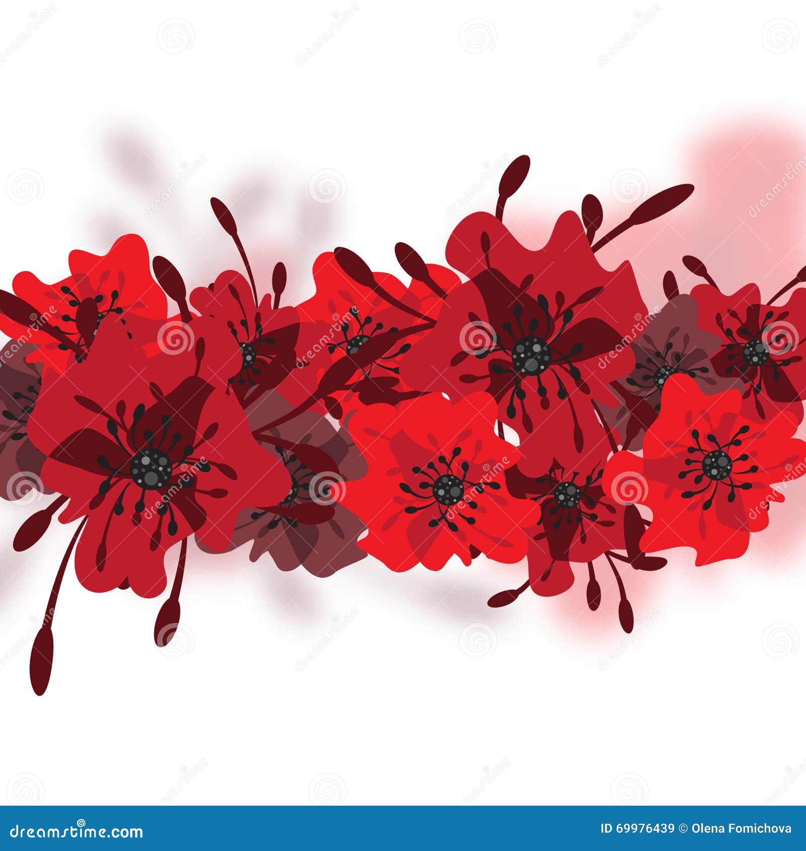 Red flower background stock vector. Illustration of greetings - 69976439