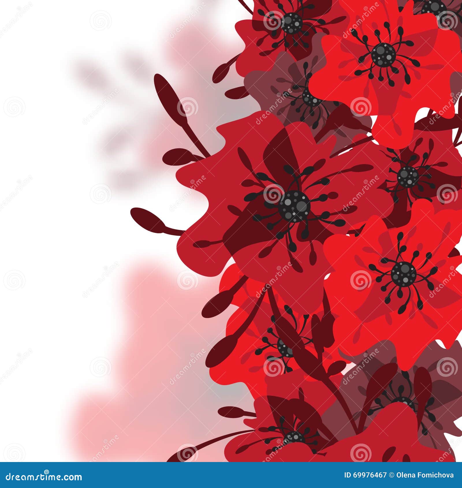 Red flower background stock vector. Illustration of floral - 69976467