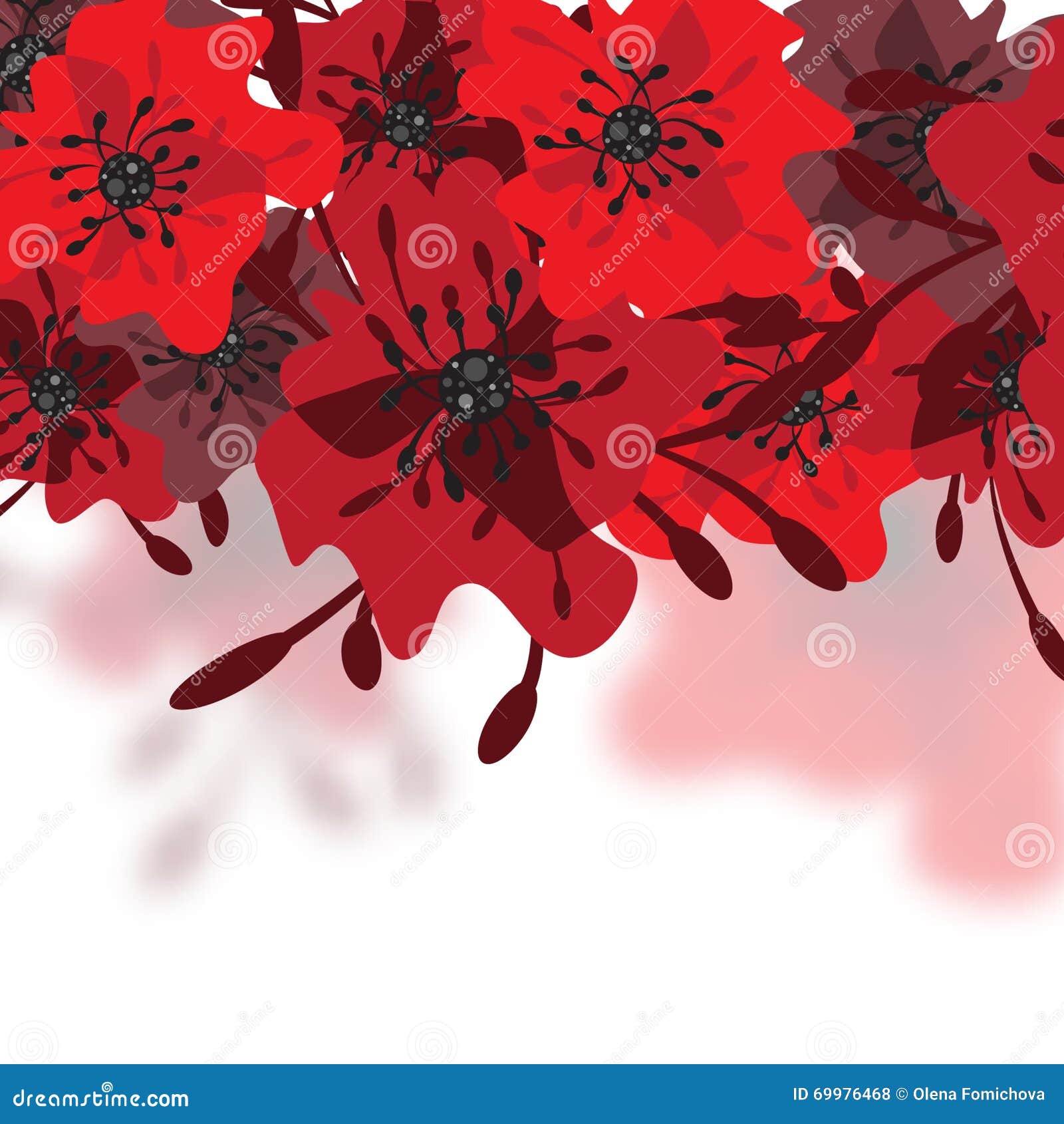 Red flower background stock vector. Illustration of love - 69976468