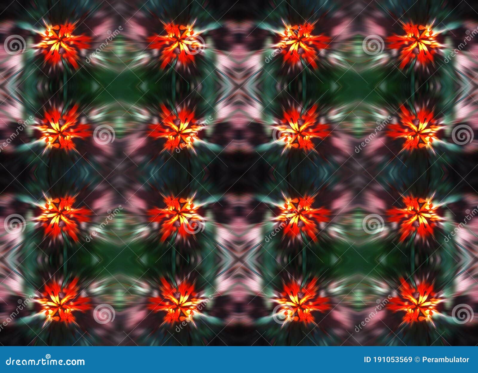 RED FLOWER BURST DUPLICATION BACKGROUND PATTERN Stock Illustration ...