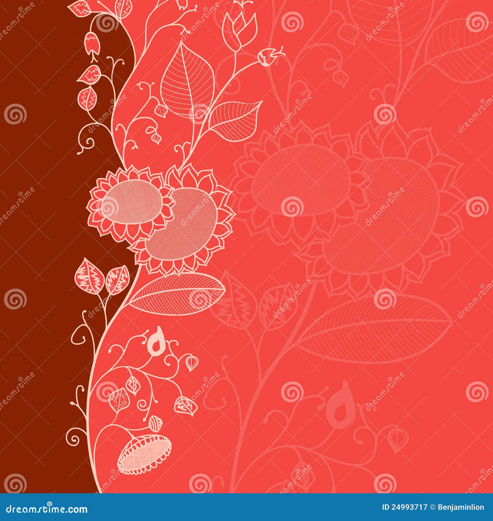 Red Flower Card stock vector. Illustration of banner - 24993717