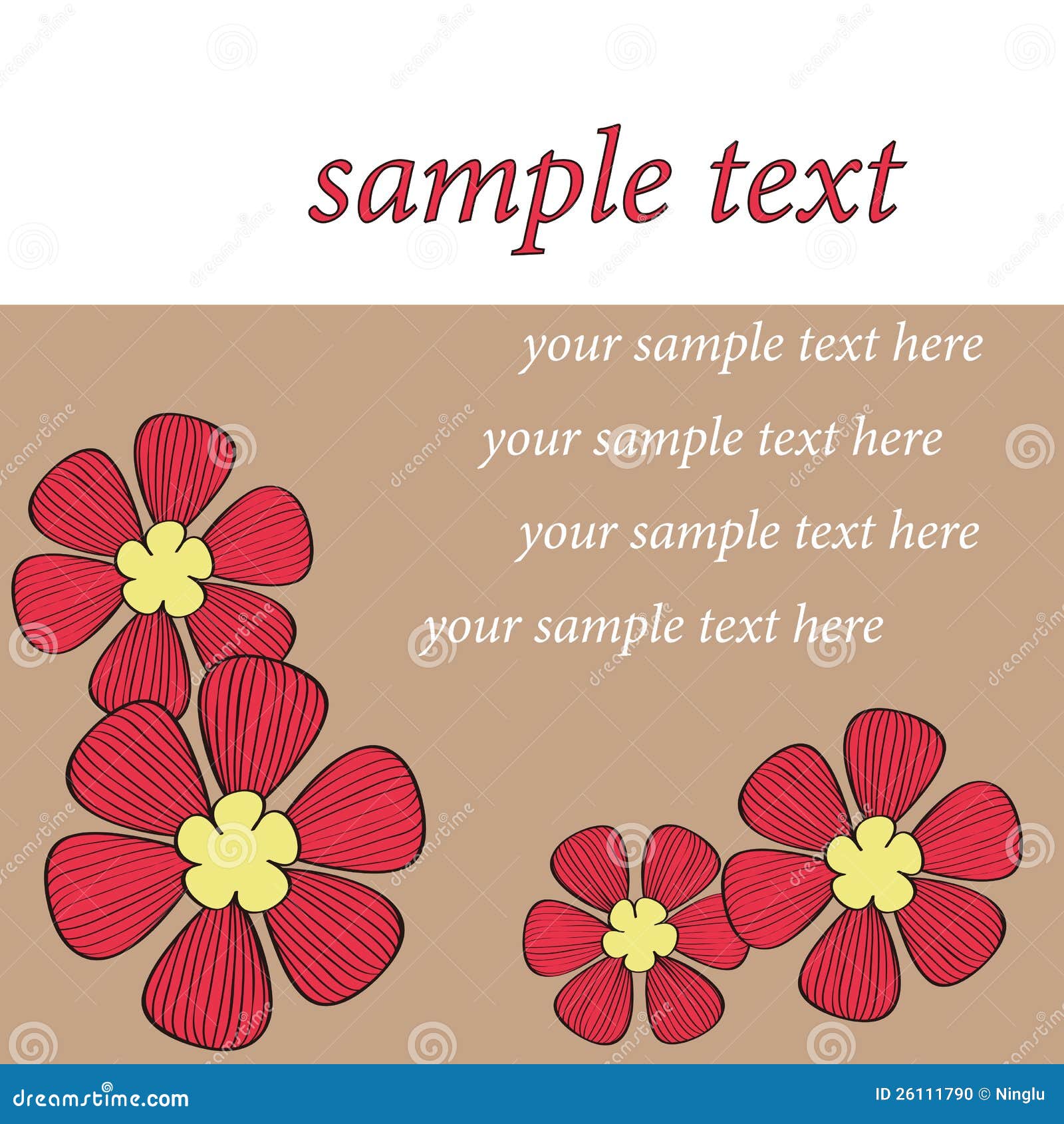 Red Flower Card Pattern Design Stock Vector - Illustration of flower ...