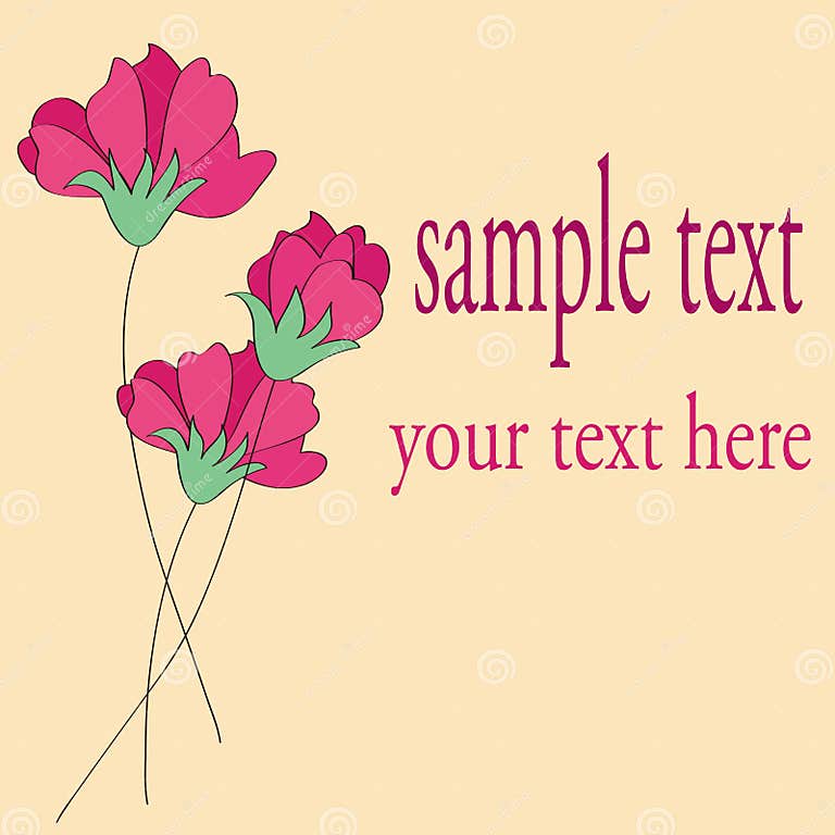 Red Flower Card Pattern Design Stock Vector - Illustration of leaves ...