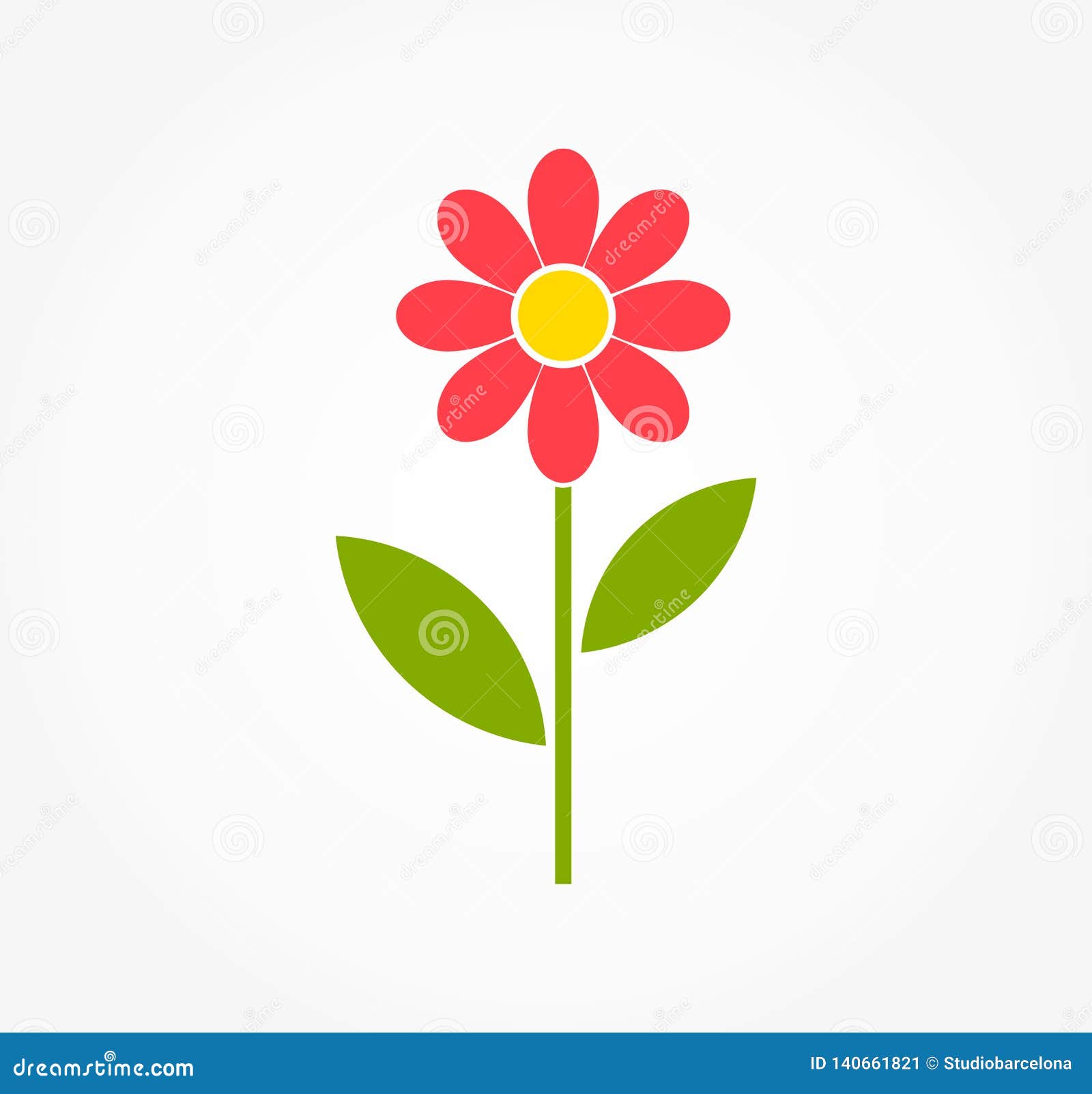 Red flower icon stock vector. Illustration of design - 140661821