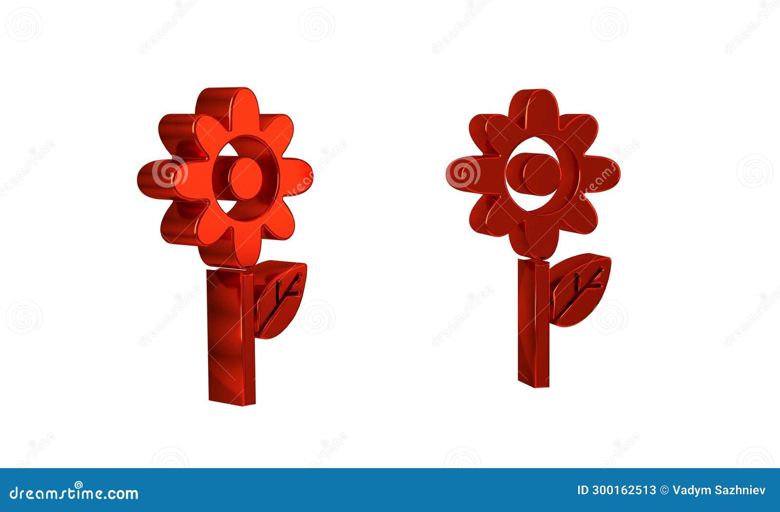Red Flower Icon Isolated on Transparent Background. Stock Illustration ...