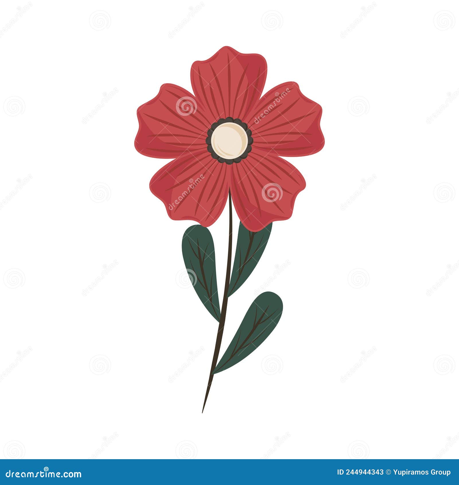 Red flower icon stock vector. Illustration of foliage - 244944343