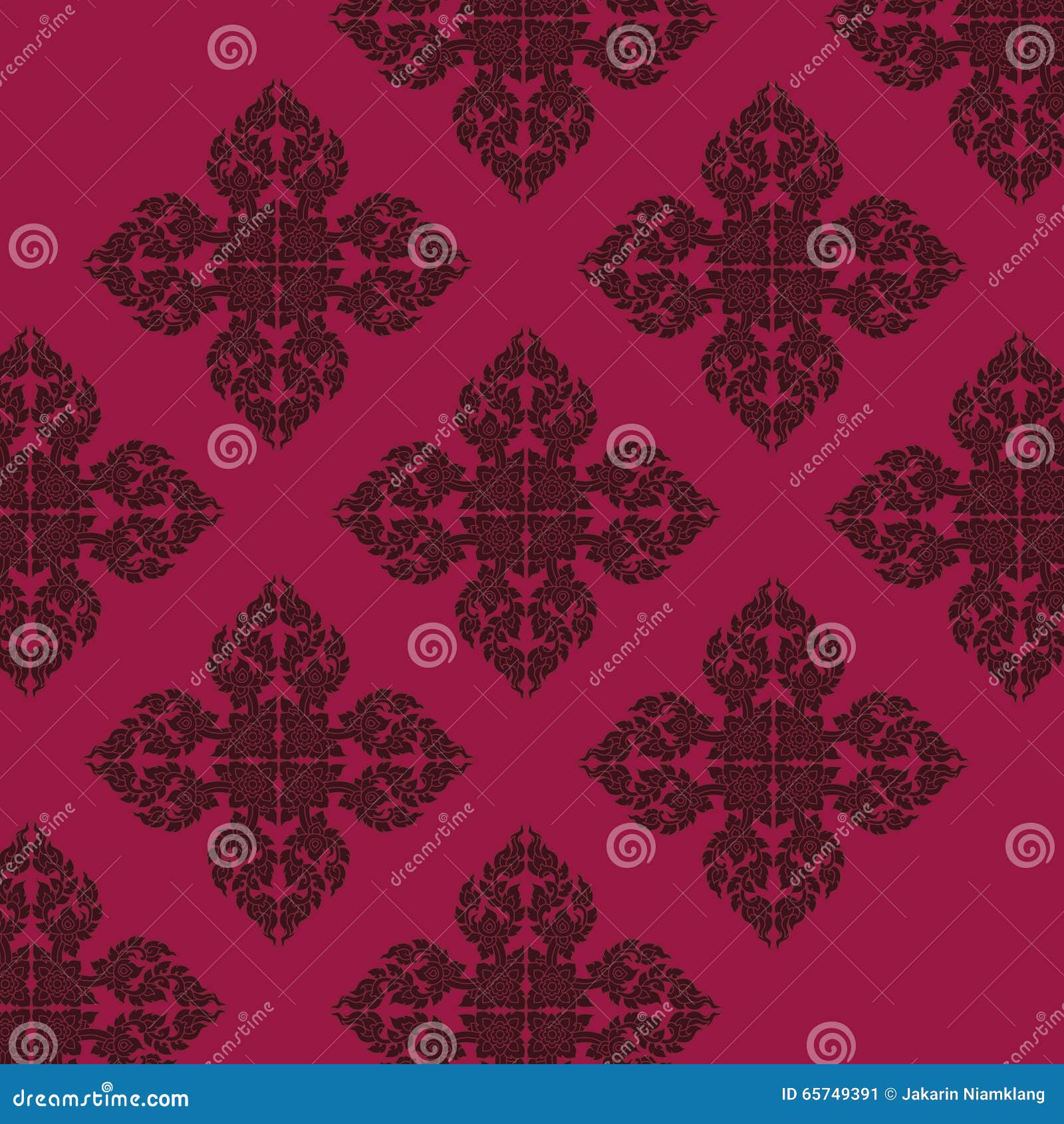 Red flower stock vector. Illustration of decorative, culture - 65749391