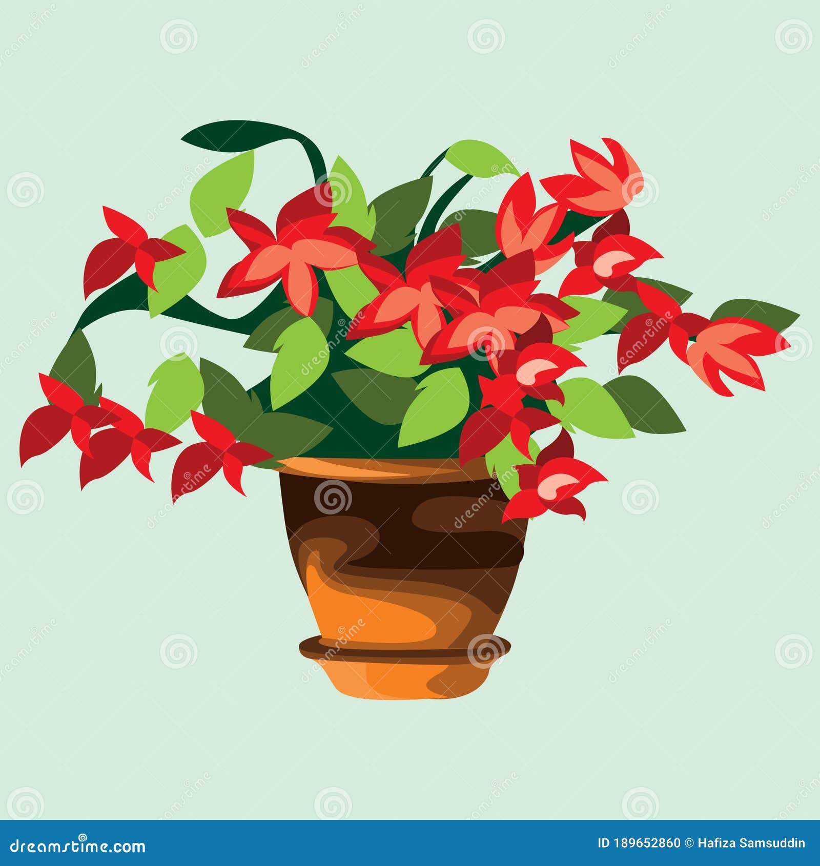Red Flower Pot. Vector Illustration Decorative Design Stock Vector ...