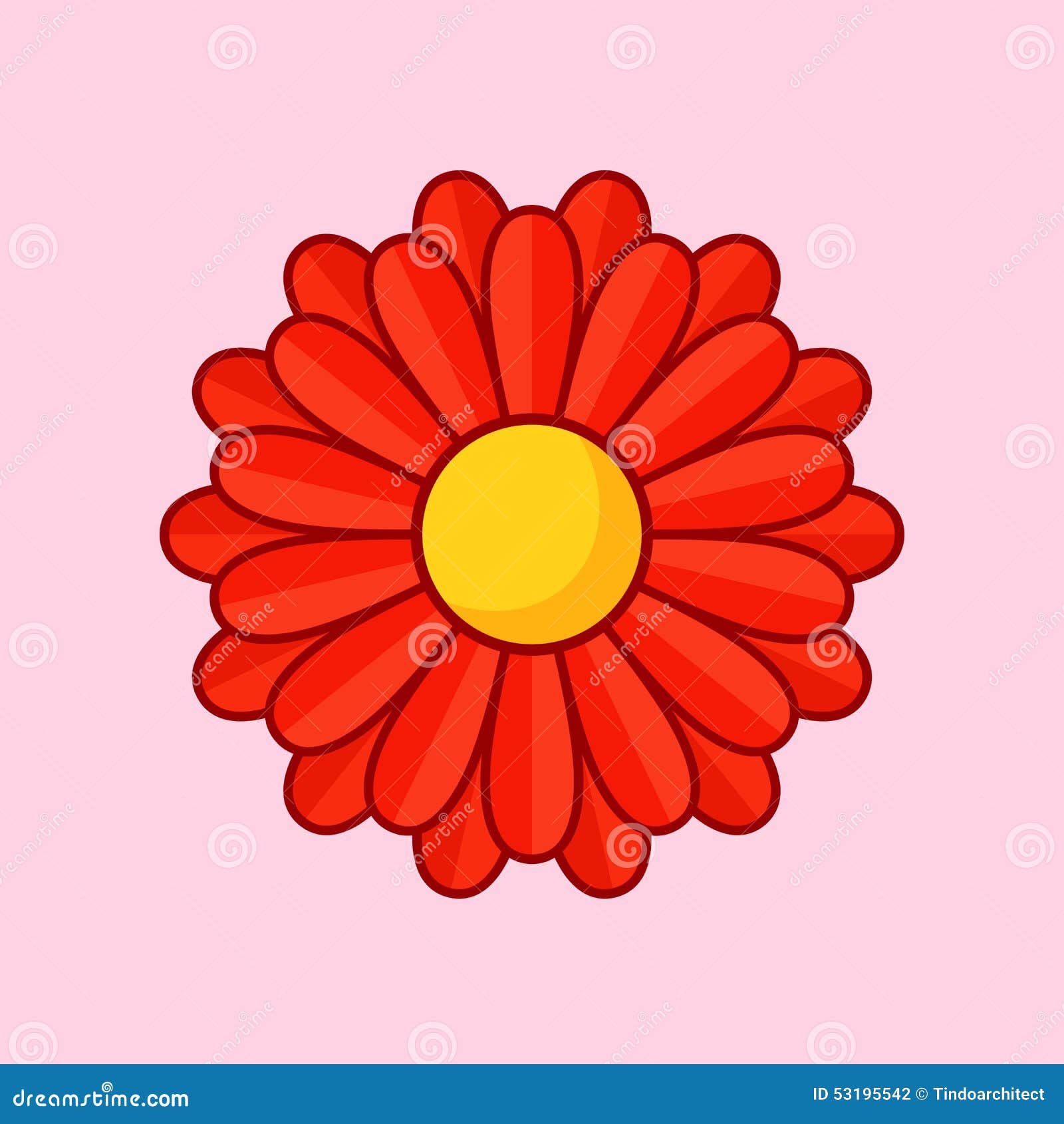 Red Flower stock vector. Illustration of ornament, separate - 53195542