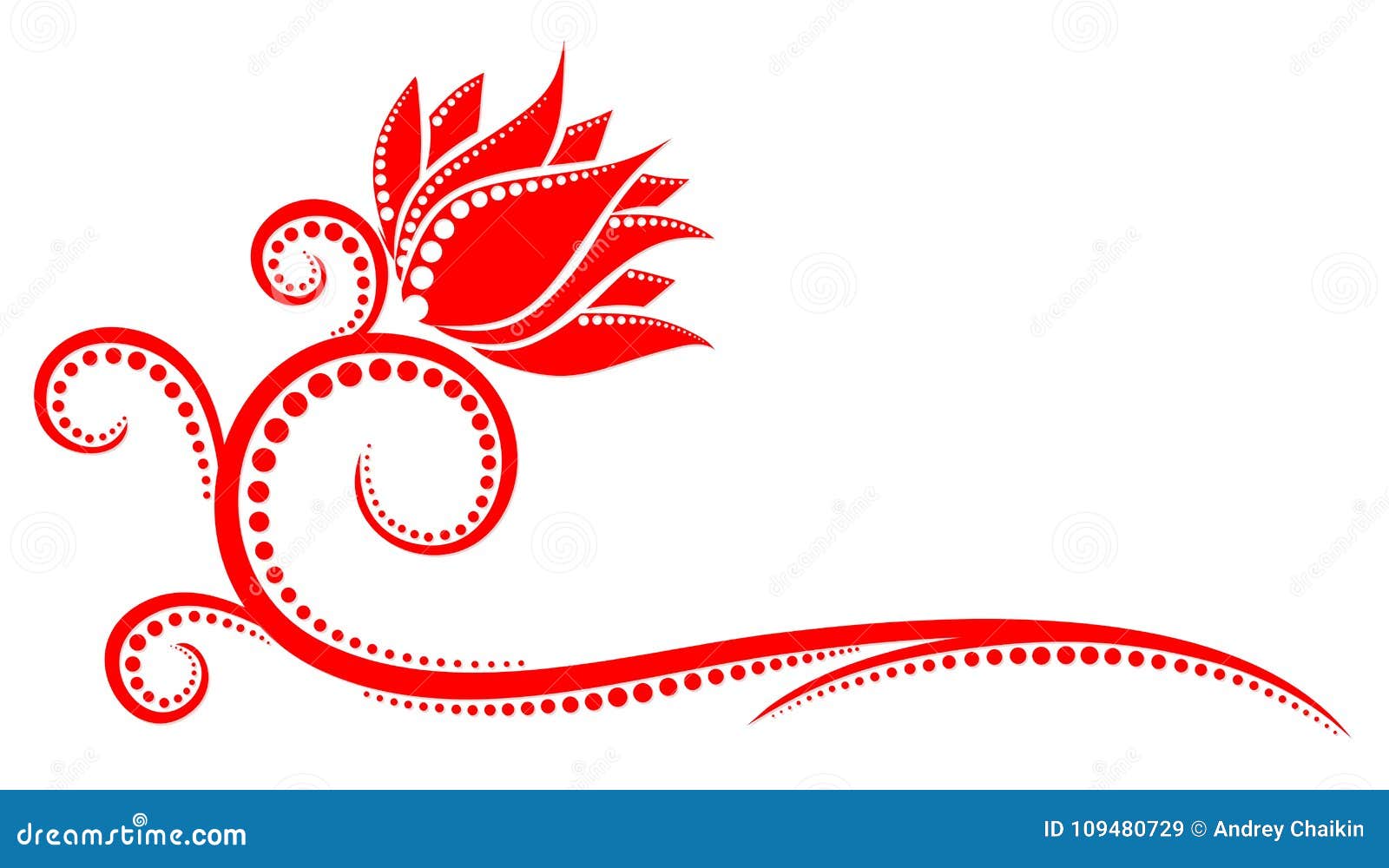 The Red flower. stock vector. Illustration of symbol - 109480729