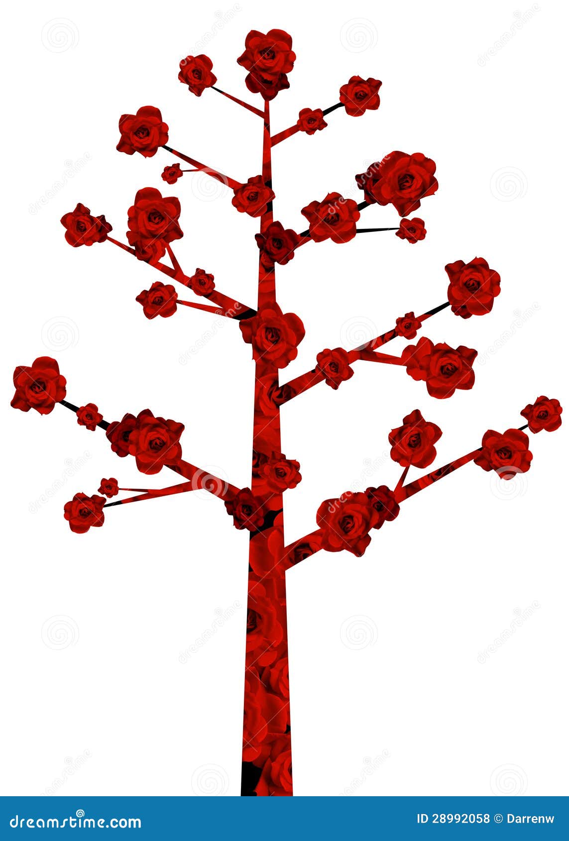 Red flower tree stock illustration. Illustration of illustrated - 28992058