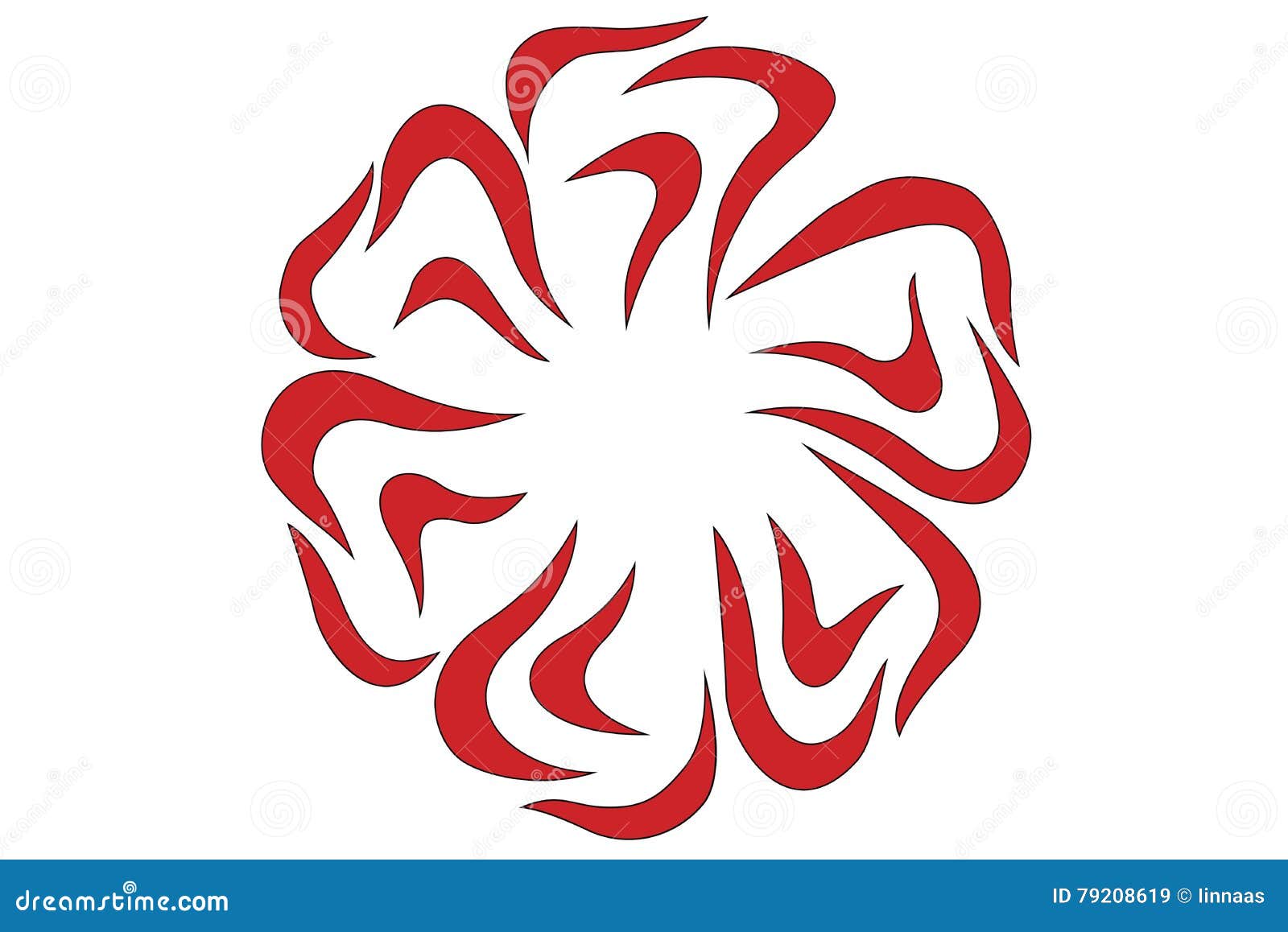 Red flower stock vector. Illustration of postcard, bloom - 79208619