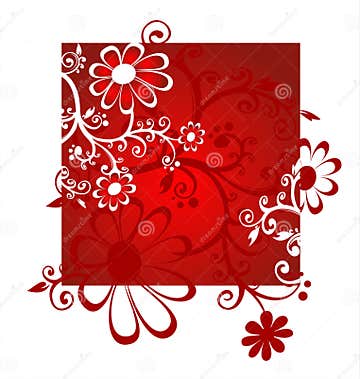 Red flowers stock vector. Illustration of background, gentle - 2381484