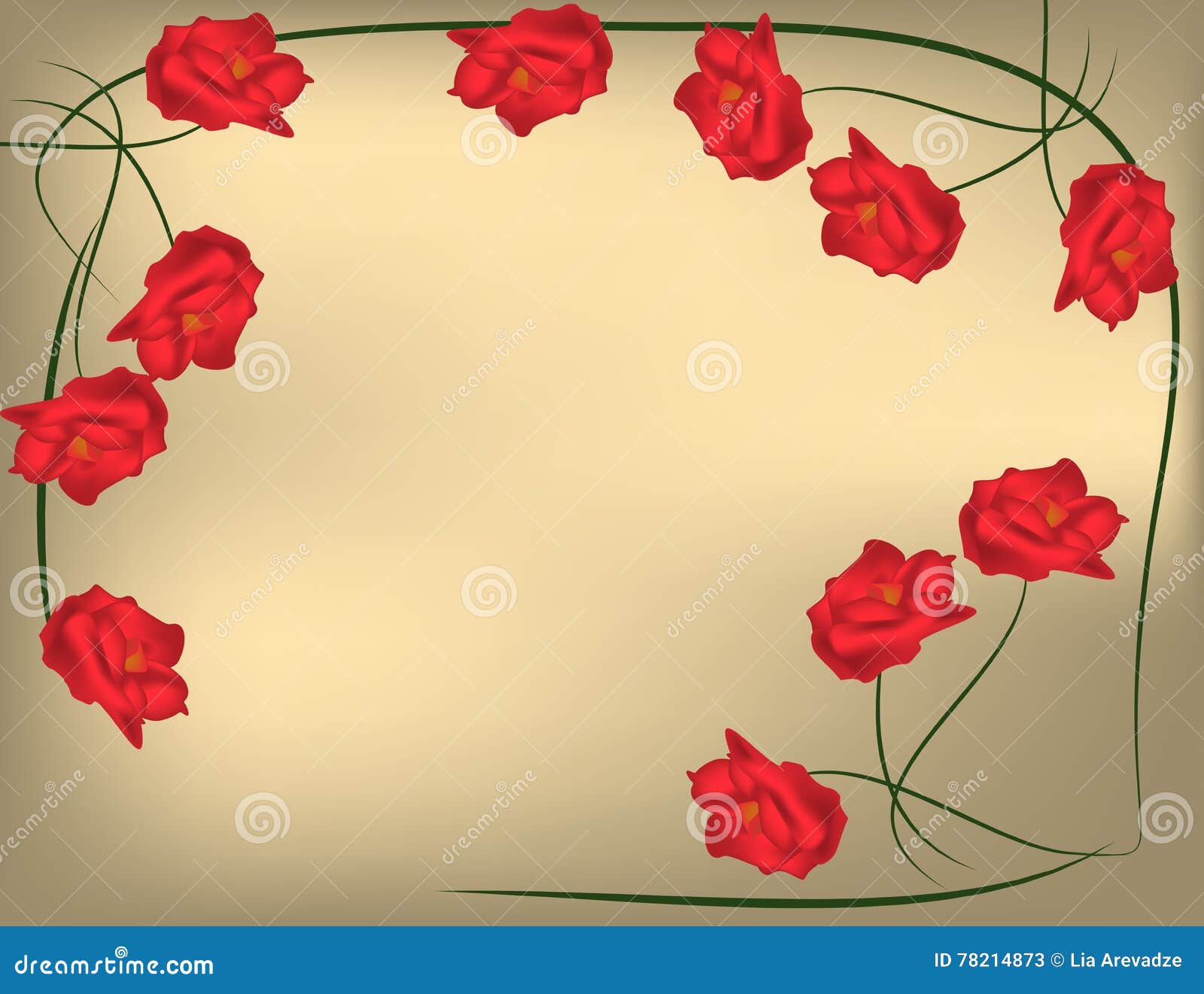 Red flowers frame stock vector. Illustration of retro - 78214873