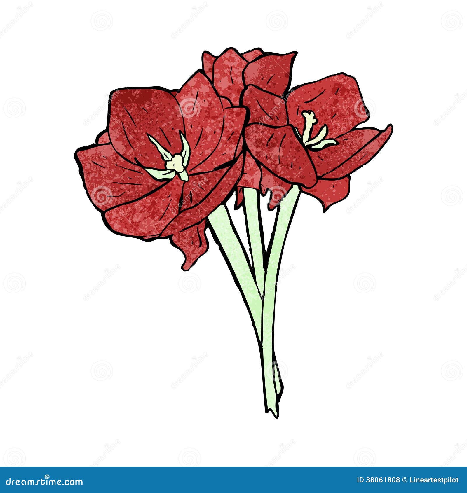 Red flowers illustration stock vector. Illustration of grunge - 38061808