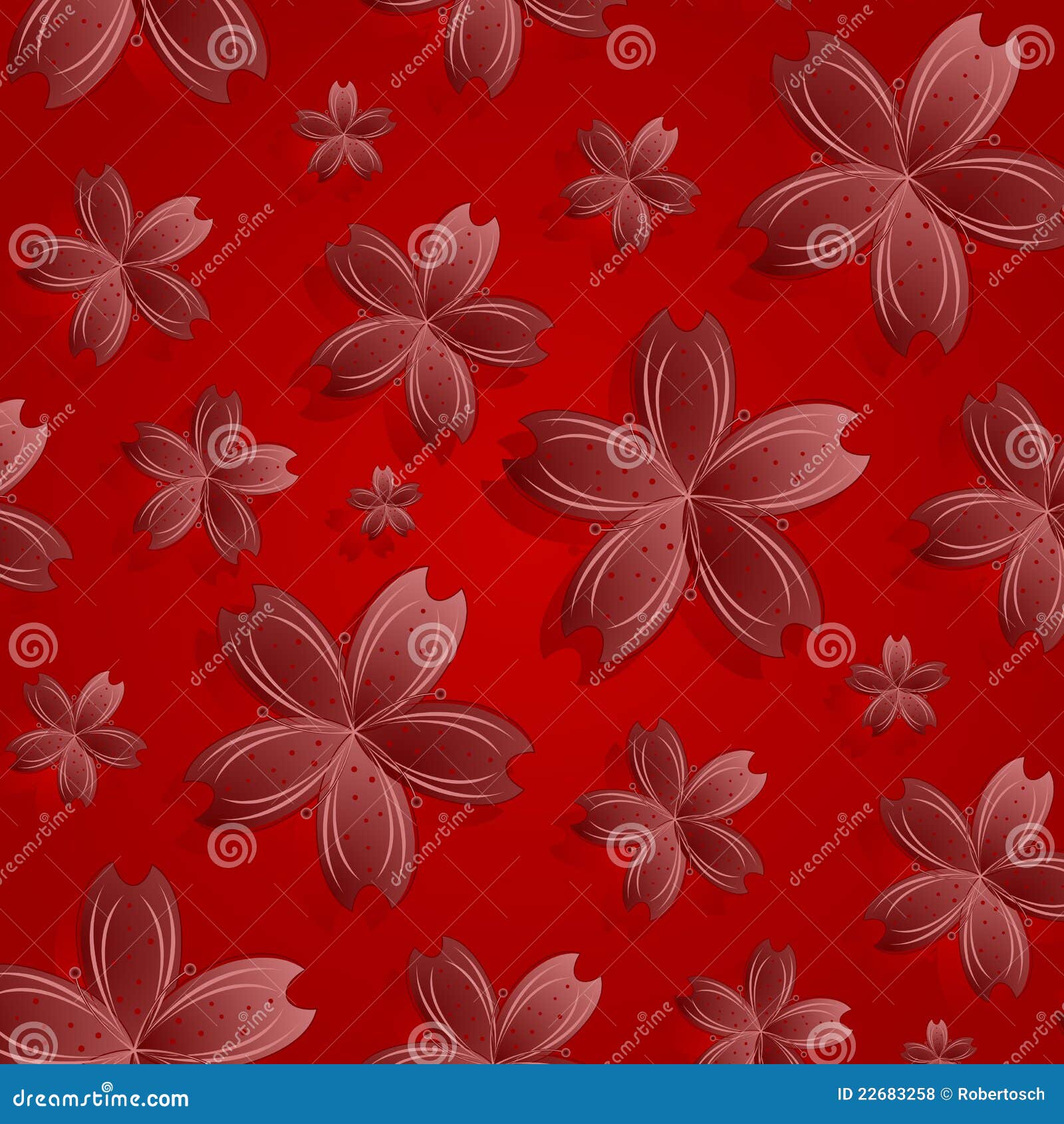 Red flowers pattern stock vector. Illustration of retro - 22683258