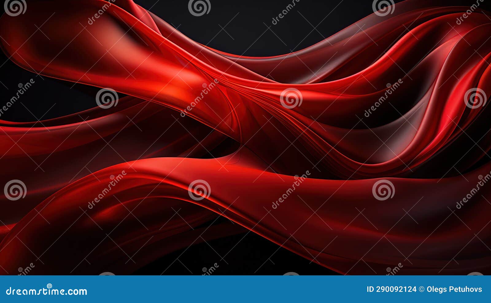 A Red Flowing Fabric on a Black Background with Room for Text Stock ...