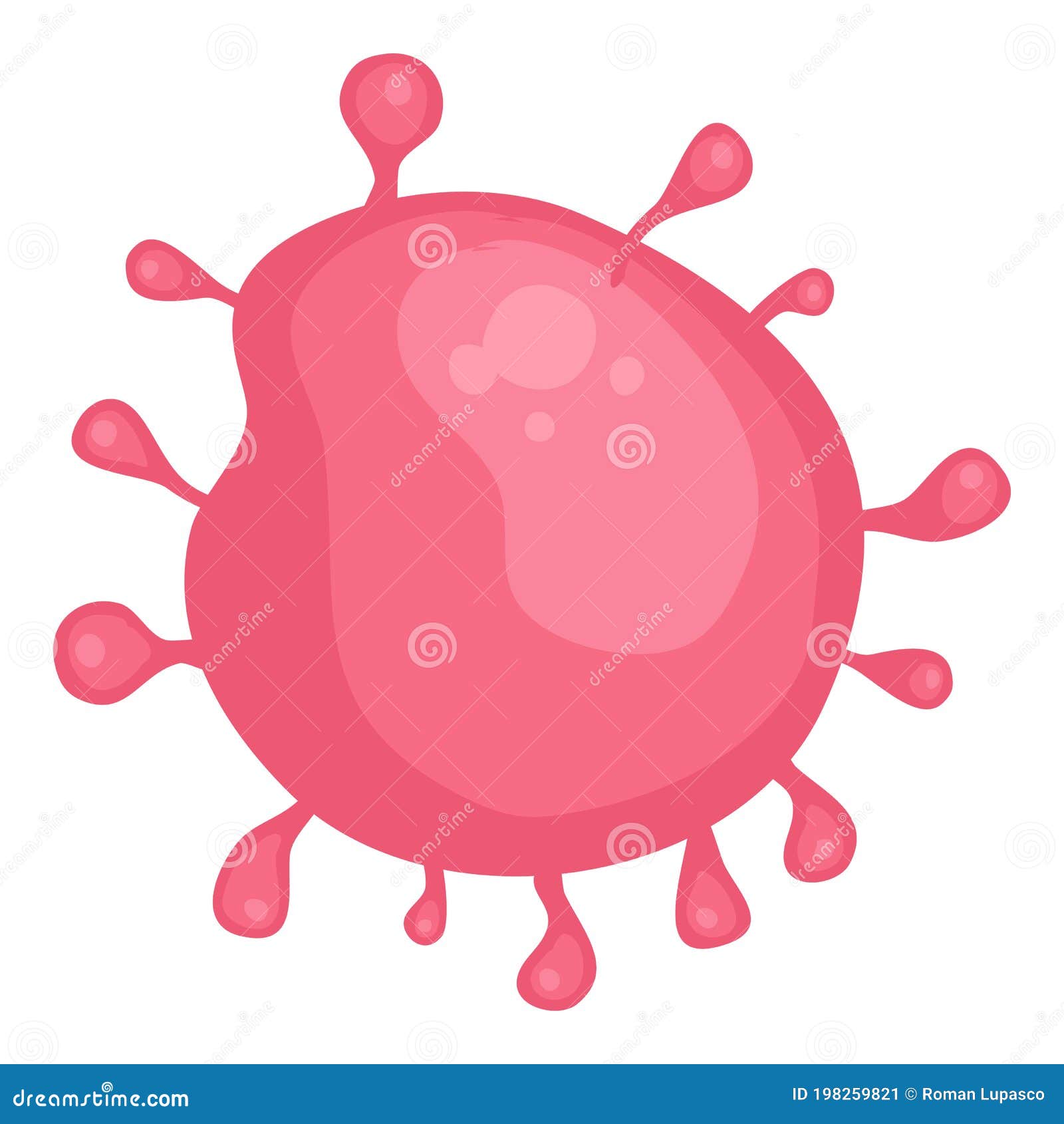 Red Flu Bacteria Virus Icon, Cartoon Style Stock Vector - Illustration ...