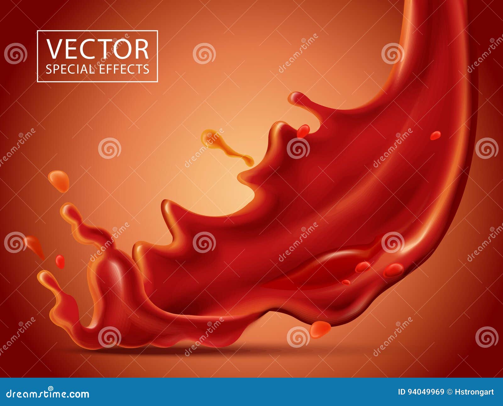 Red fluid special effect stock vector. Illustration of abstract - 94049969