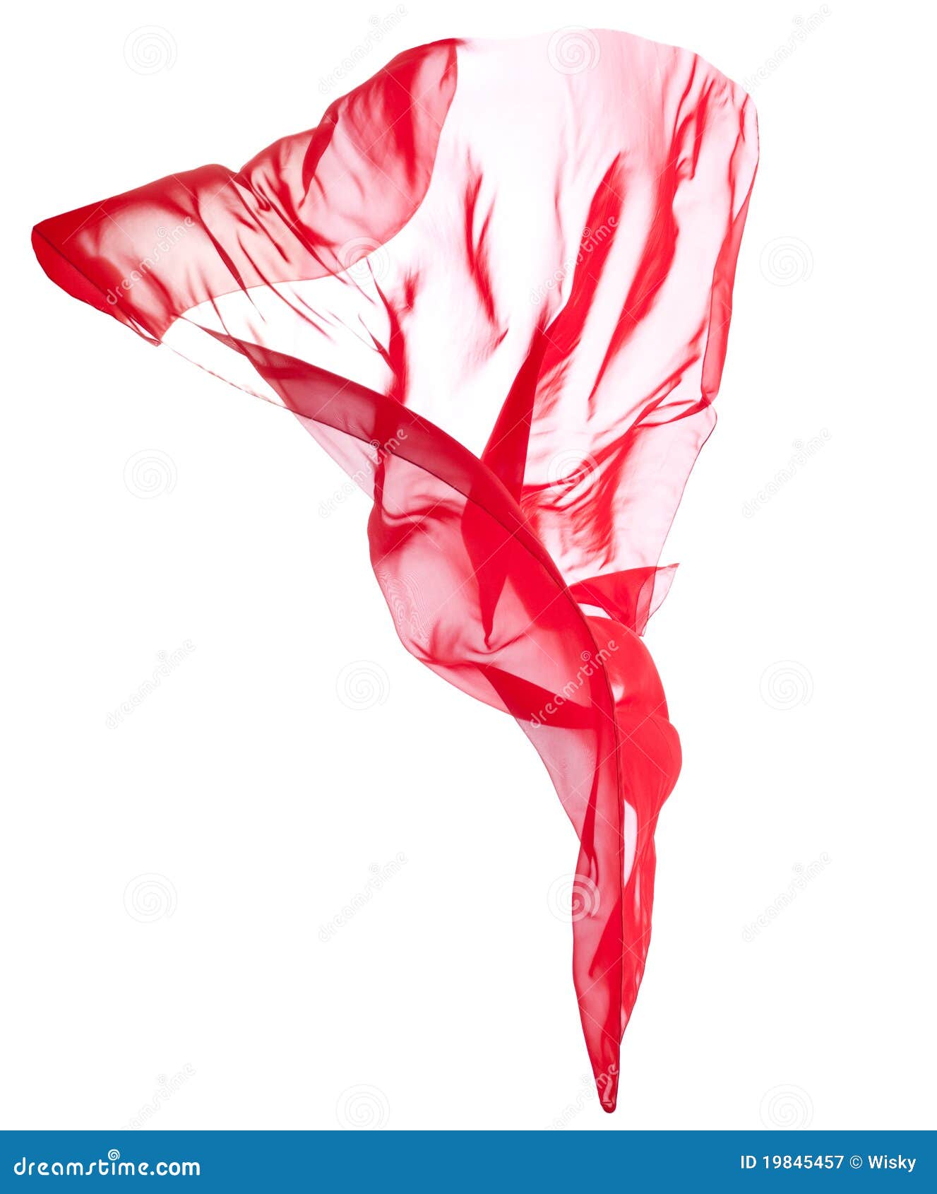 Red flying fabric isolated stock image. Image of hand - 19845457