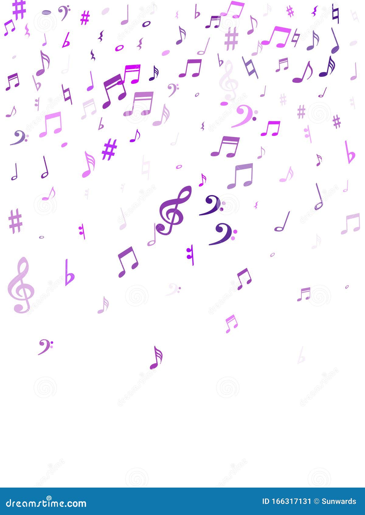 Red Flying Musical Notes Isolated on White Background. Stock Vector ...