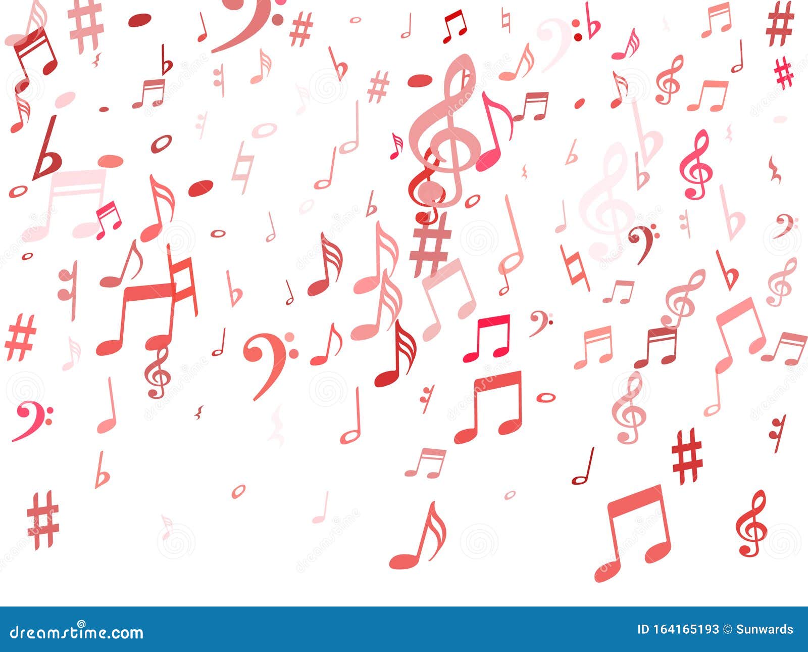 Red Flying Musical Notes Isolated on White Stock Vector - Illustration ...