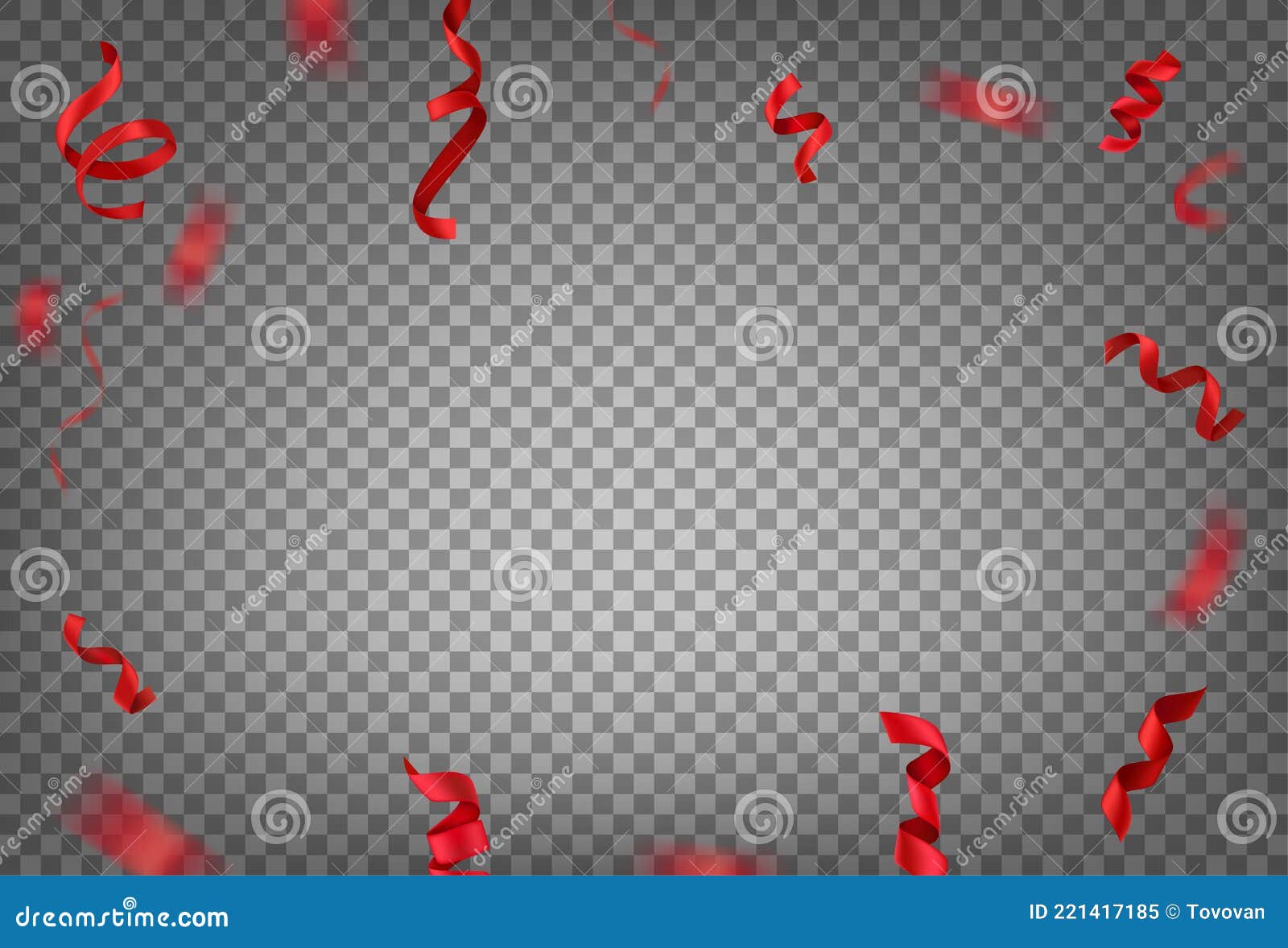 Red Flying Ribbons on Transparent Background Stock Vector ...