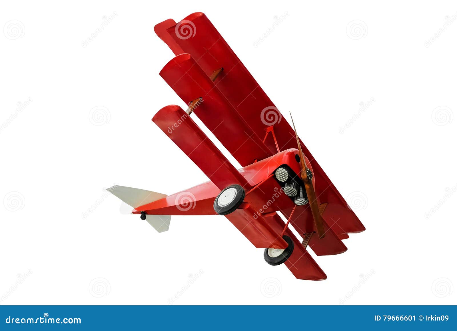 Red Fokker triplane stock image. Image of single, baron - 79666601