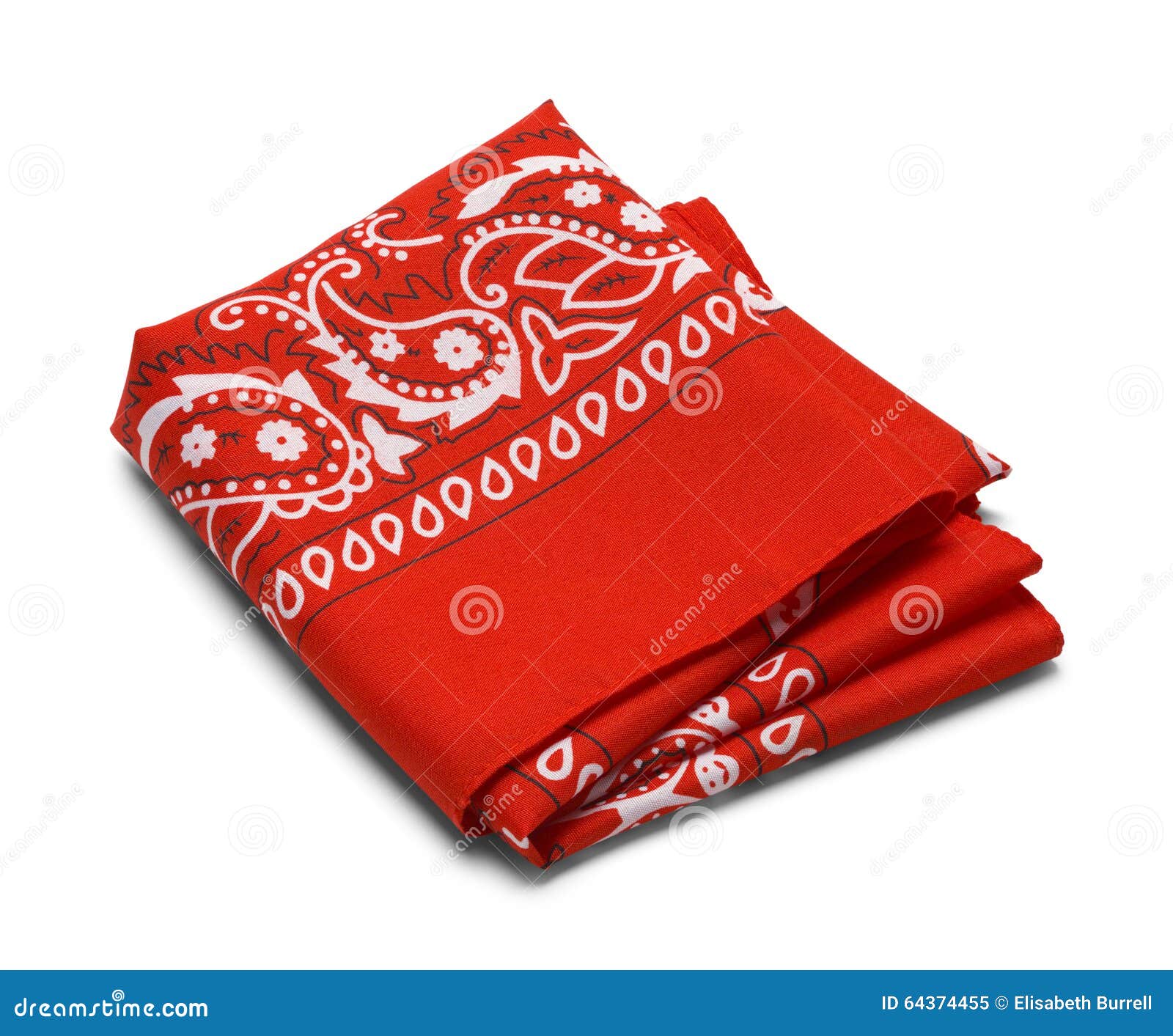 Red Folded Hankerchief stock image. Image of bandana - 64374455