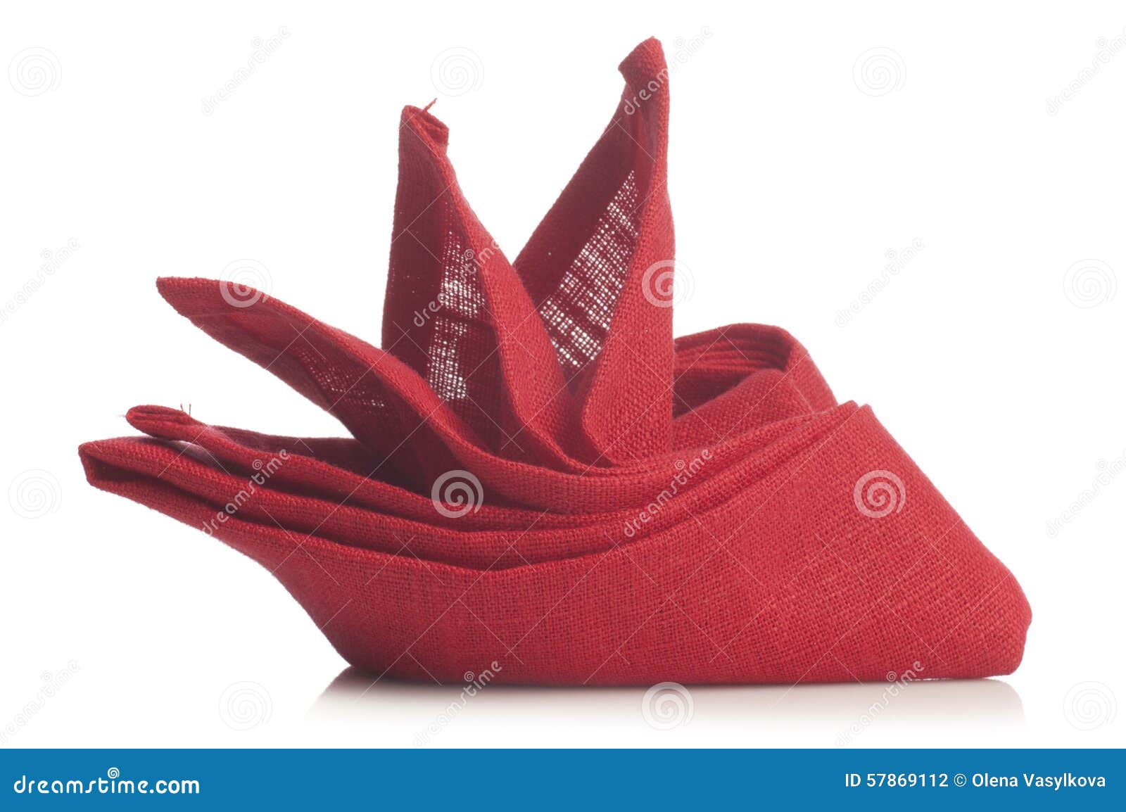 Red folded napkin stock photo. Image of folded, border - 57869112