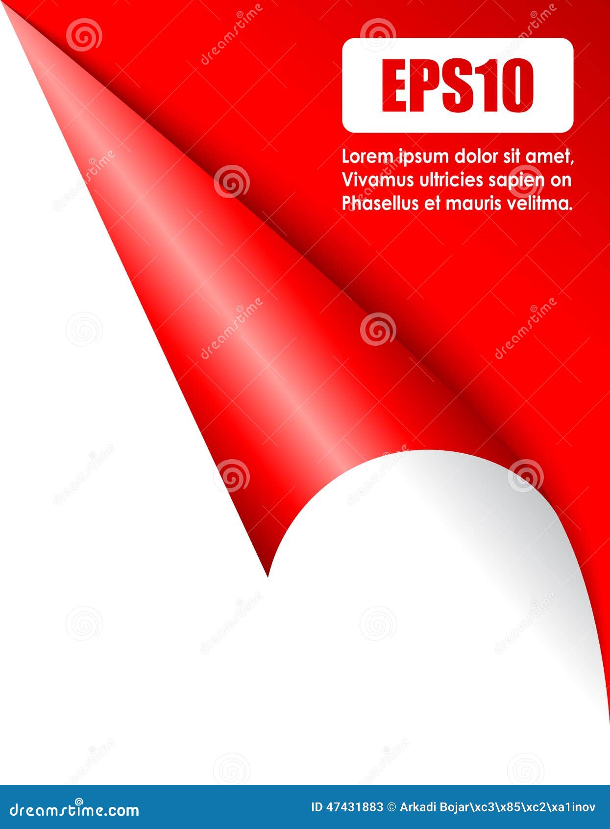 Red folded page corner stock vector. Illustration of design - 47431883