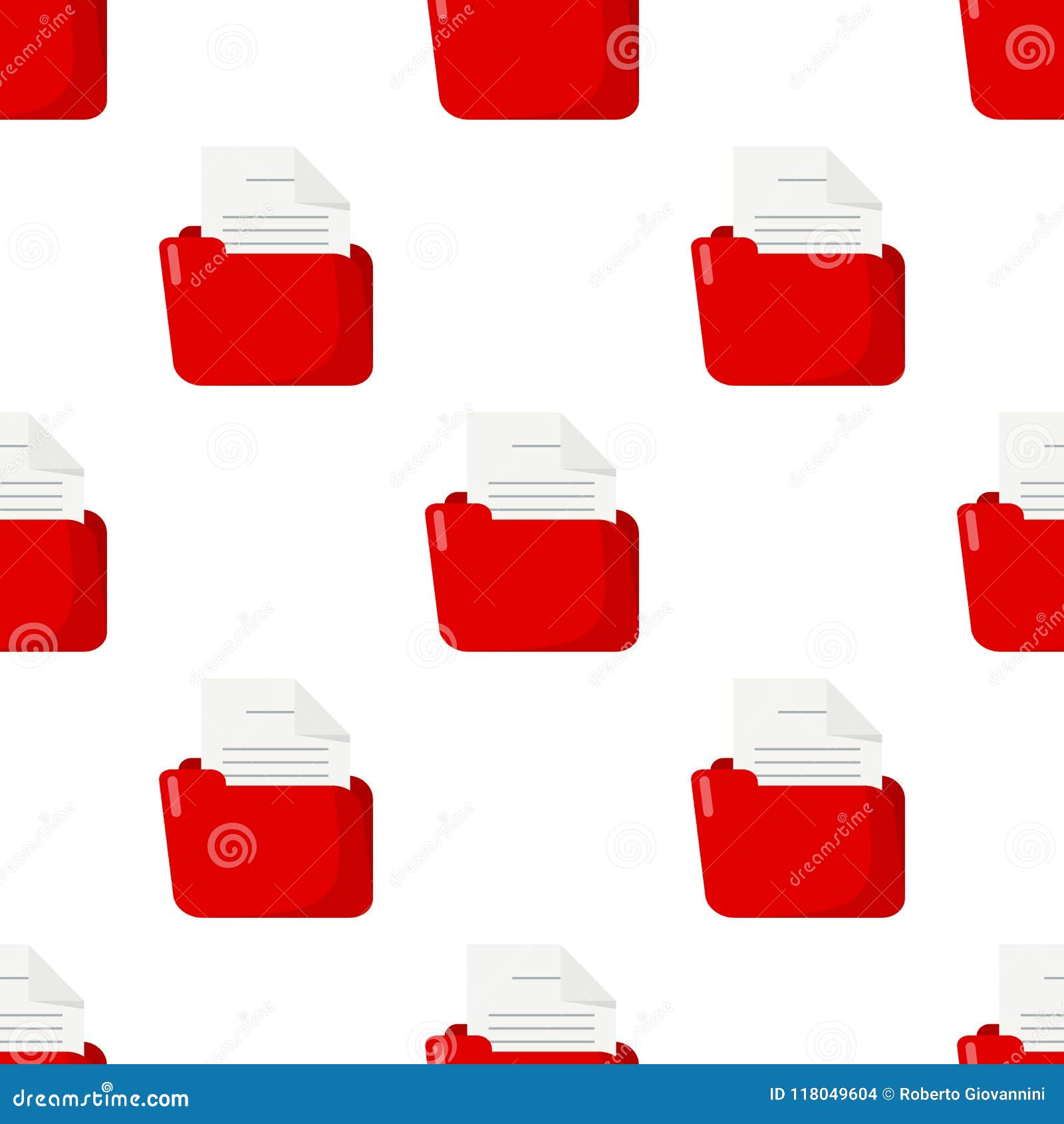 Red Folder and Document Seamless Pattern Stock Vector - Illustration of ...