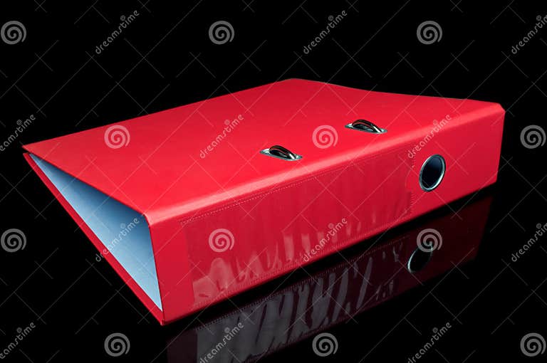 Red Folder with the Documents Stock Image - Image of records, book ...
