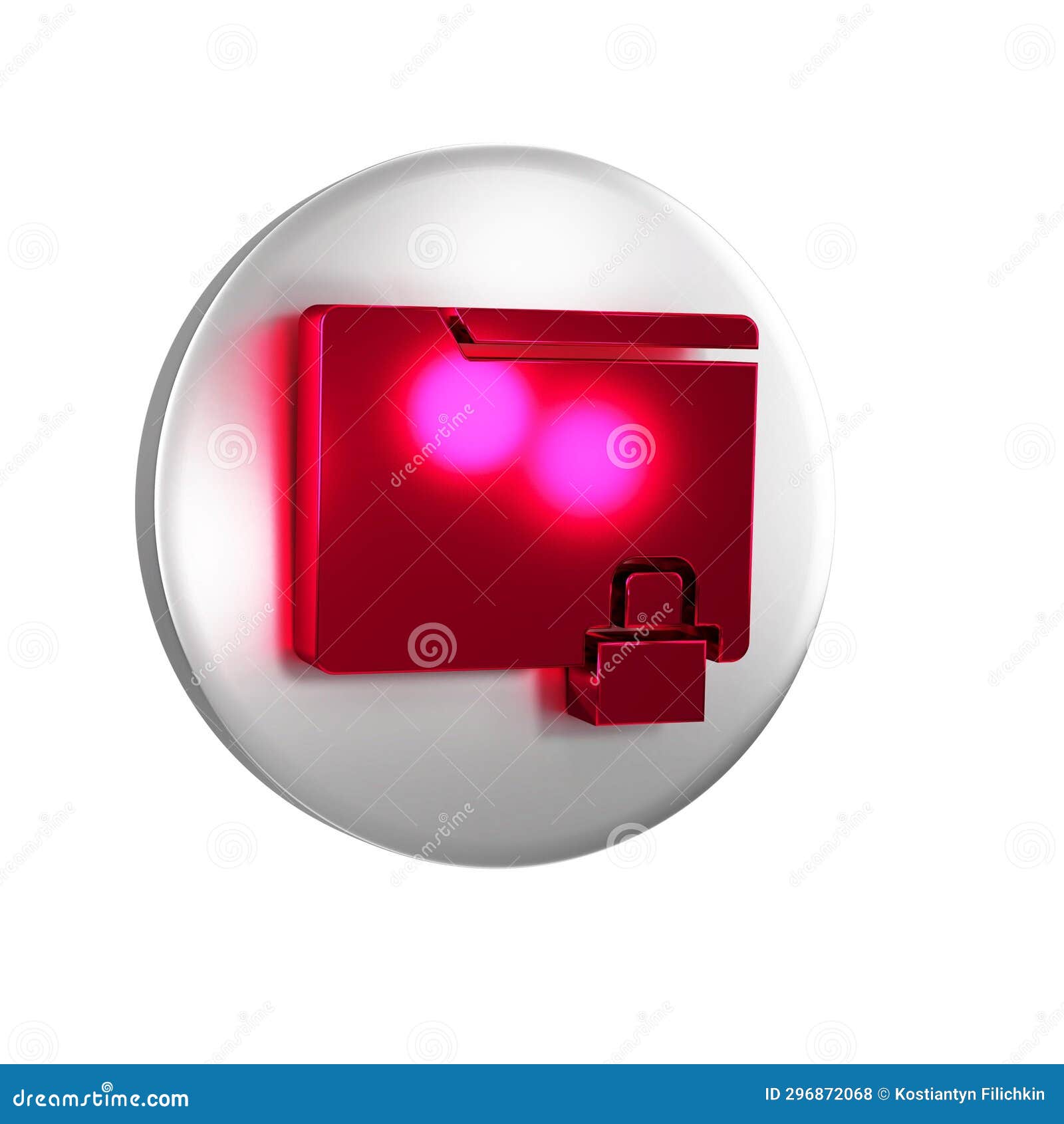 Red Folder and Lock Icon Isolated on Transparent Background. Closed ...