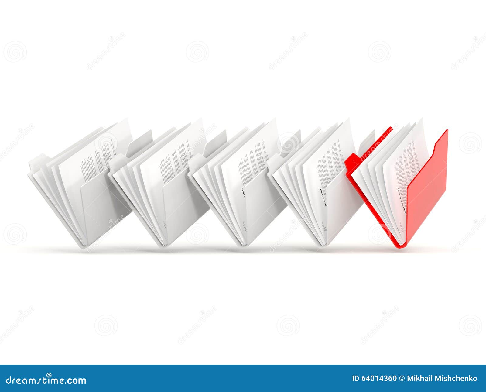 Red folder in a row stock illustration. Illustration of white - 64014360