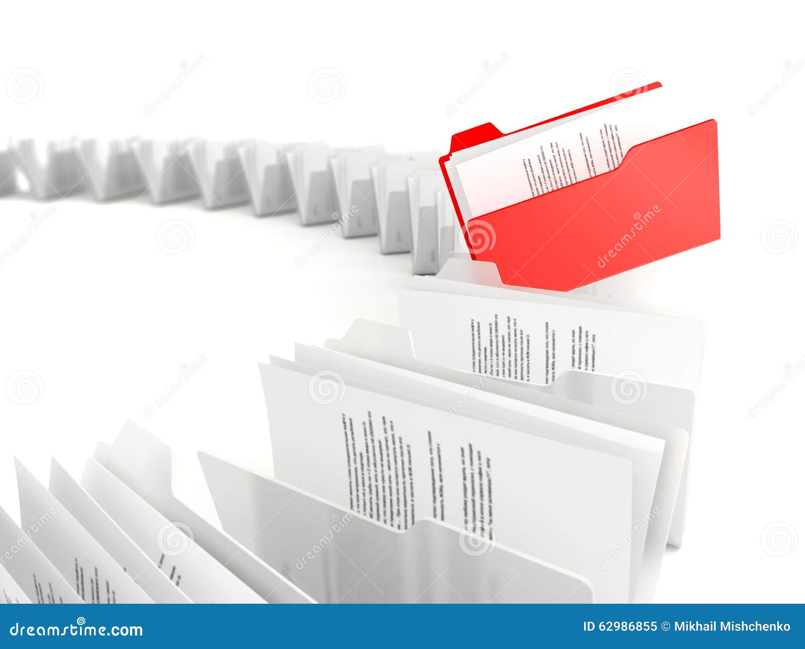 Red folder in a row stock illustration. Illustration of background ...