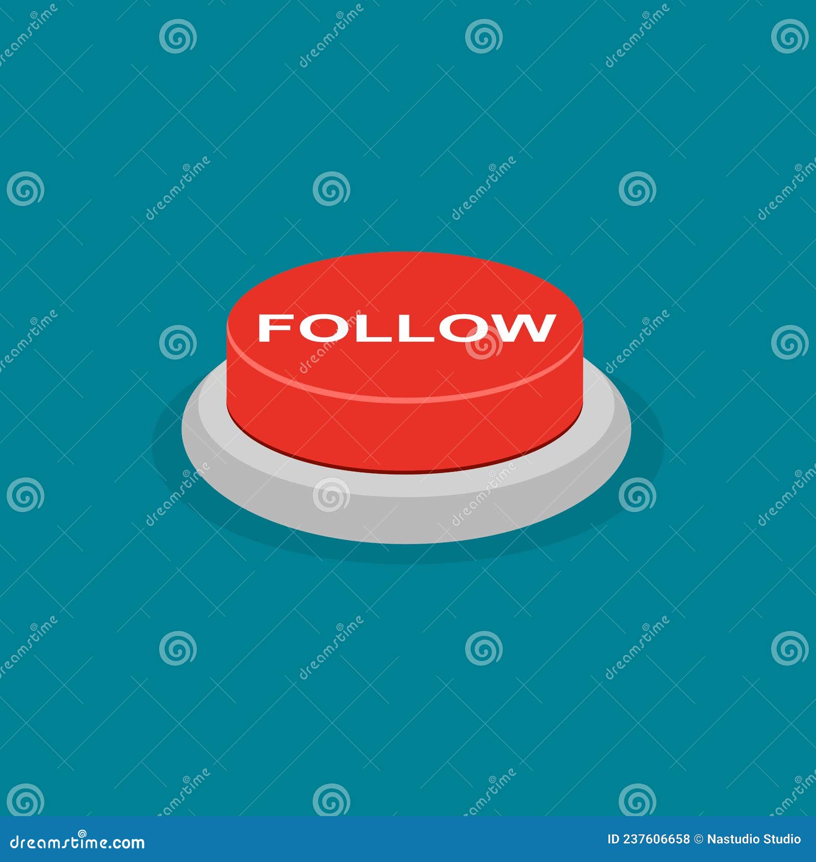 Red Follow Button. Tracking Concept. Vector Illustration Stock Vector ...