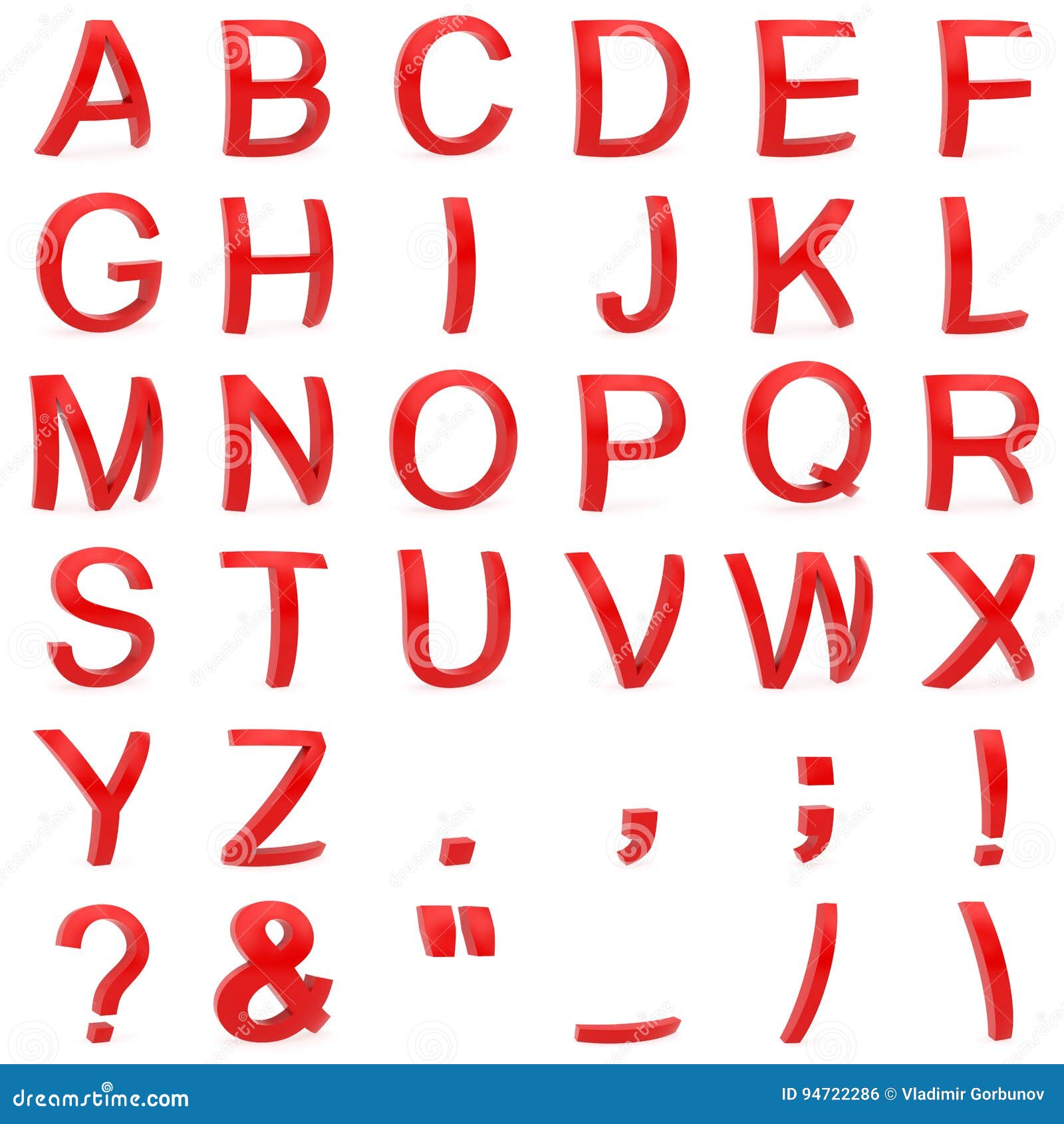 Red Font from Curved 3D Capital Letters Stock Illustration ...