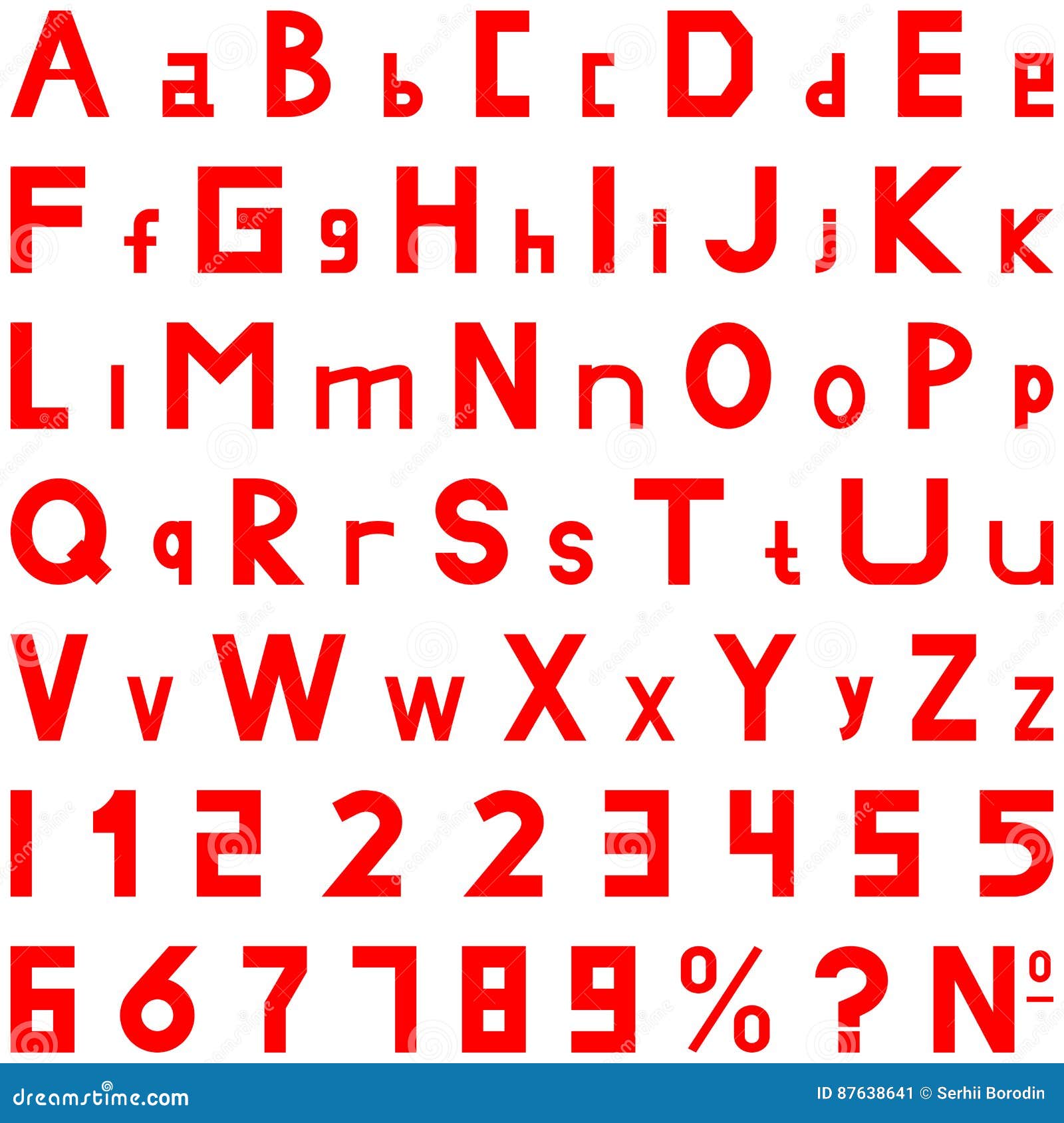 Red Fonts Strong Style Hand Work for Commerce Use. Stock Vector ...