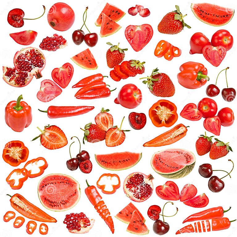Red food collection stock photo. Image of exotic, cherry - 26390544