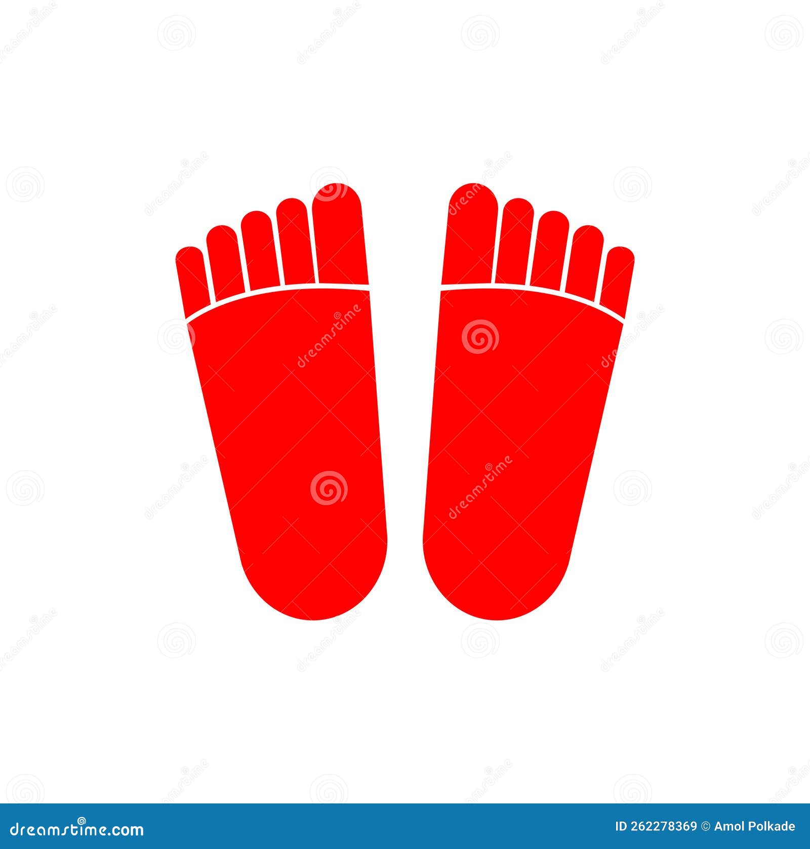 Red Foot Print Icon. Man Foot Print Symbol Stock Vector - Illustration ...