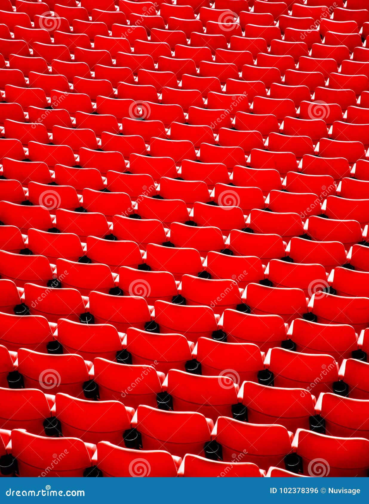 Red football stadium seat. stock photo. Image of sport - 102378396