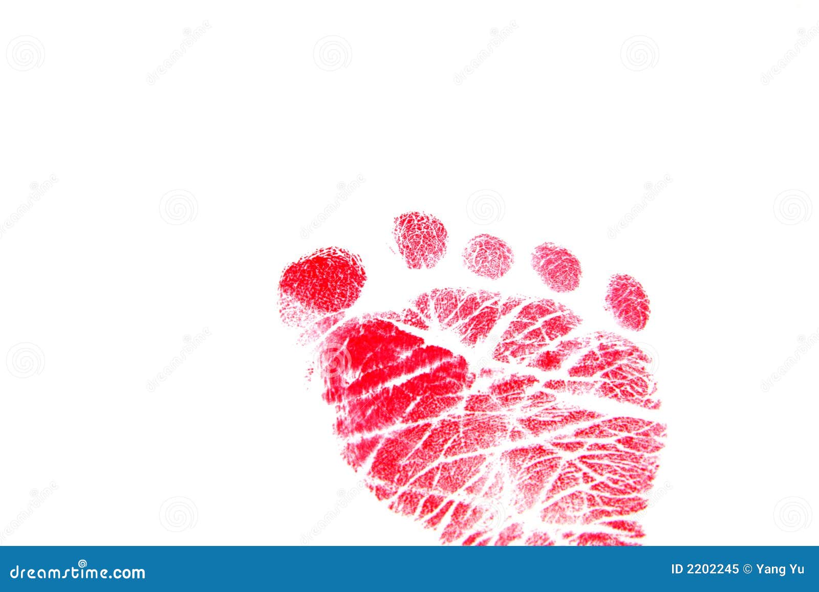 Red Footprint stock image. Image of inked, identification - 2202245
