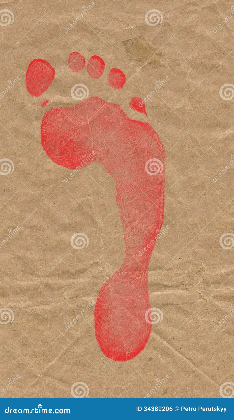 Red footprint stock photo. Image of footprint, finger - 34389206