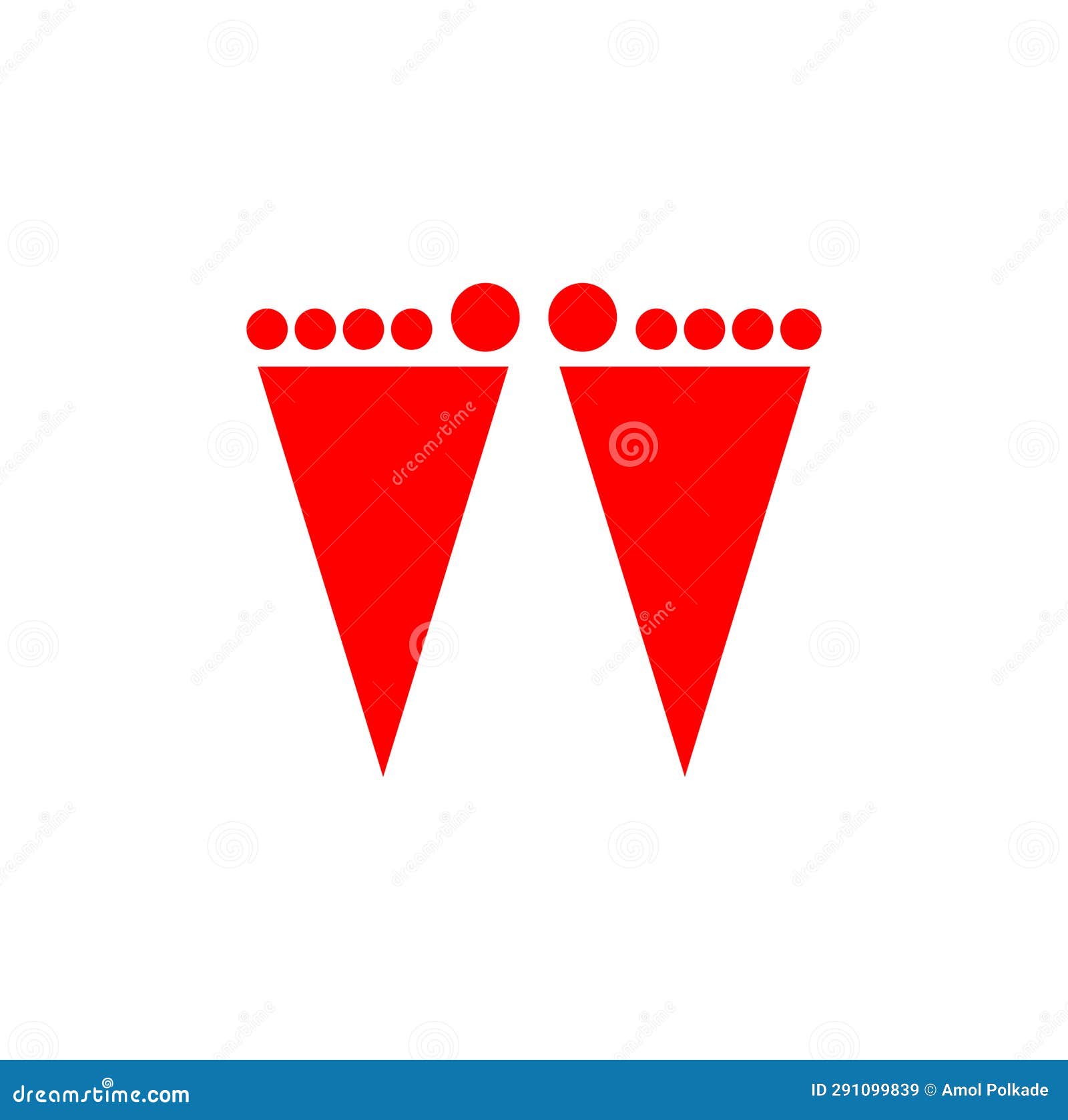 Red Footprint Vector Icon on White Background Stock Vector ...