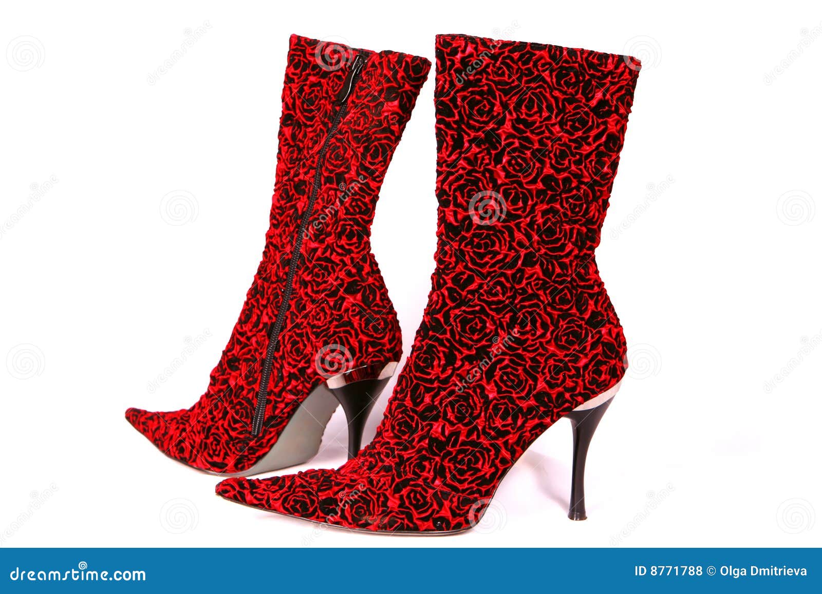 Red footwear stock photo. Image of leather, flowers, adolescence - 8771788