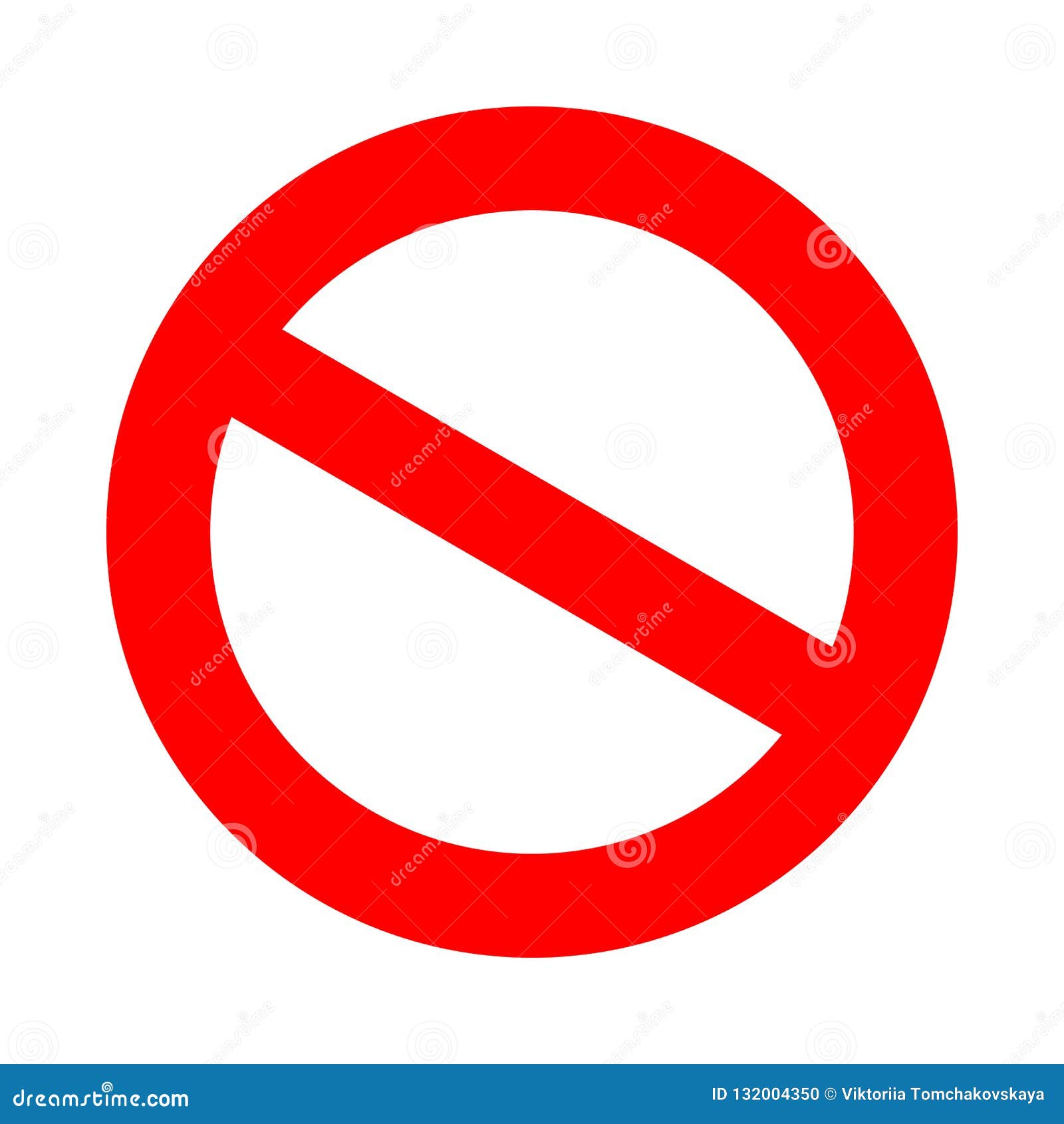 Red Forbidden Sign on Isolated White Background. Ban Stock Illustration ...