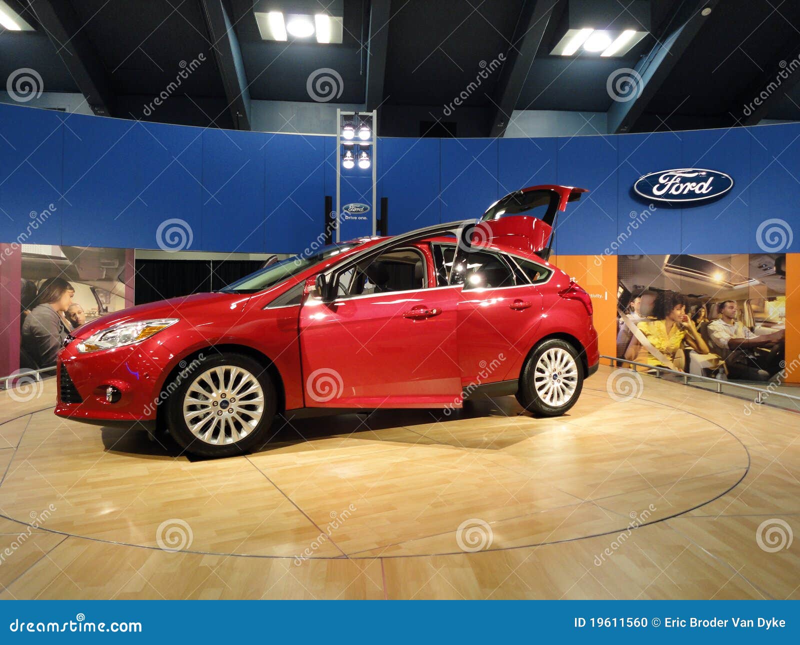 Red Ford Fiesta on display editorial image. Image of exhibition - 19611560